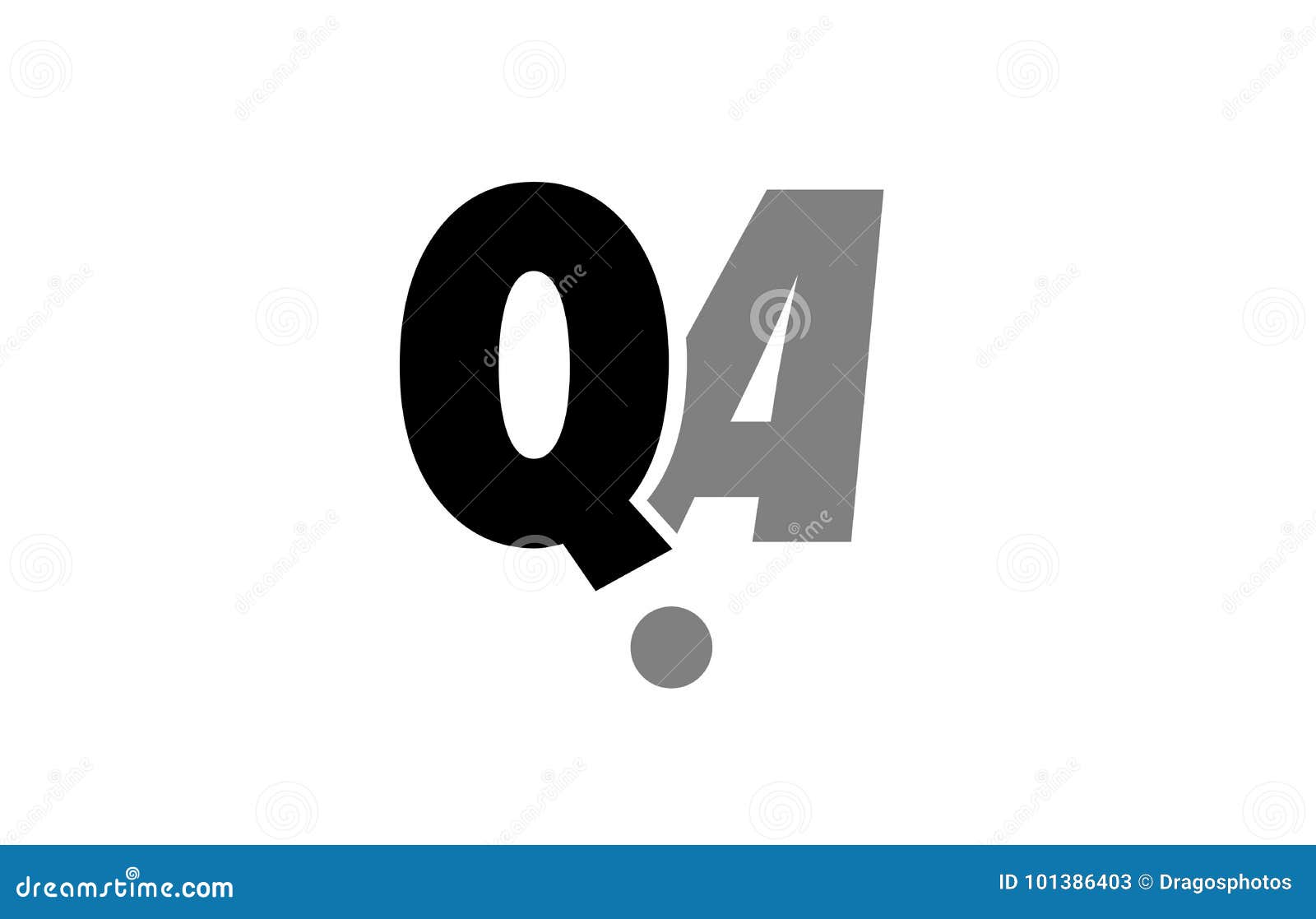 Qa Q a Black White Grey Alphabet Letter Logo Icon Combination Stock ...