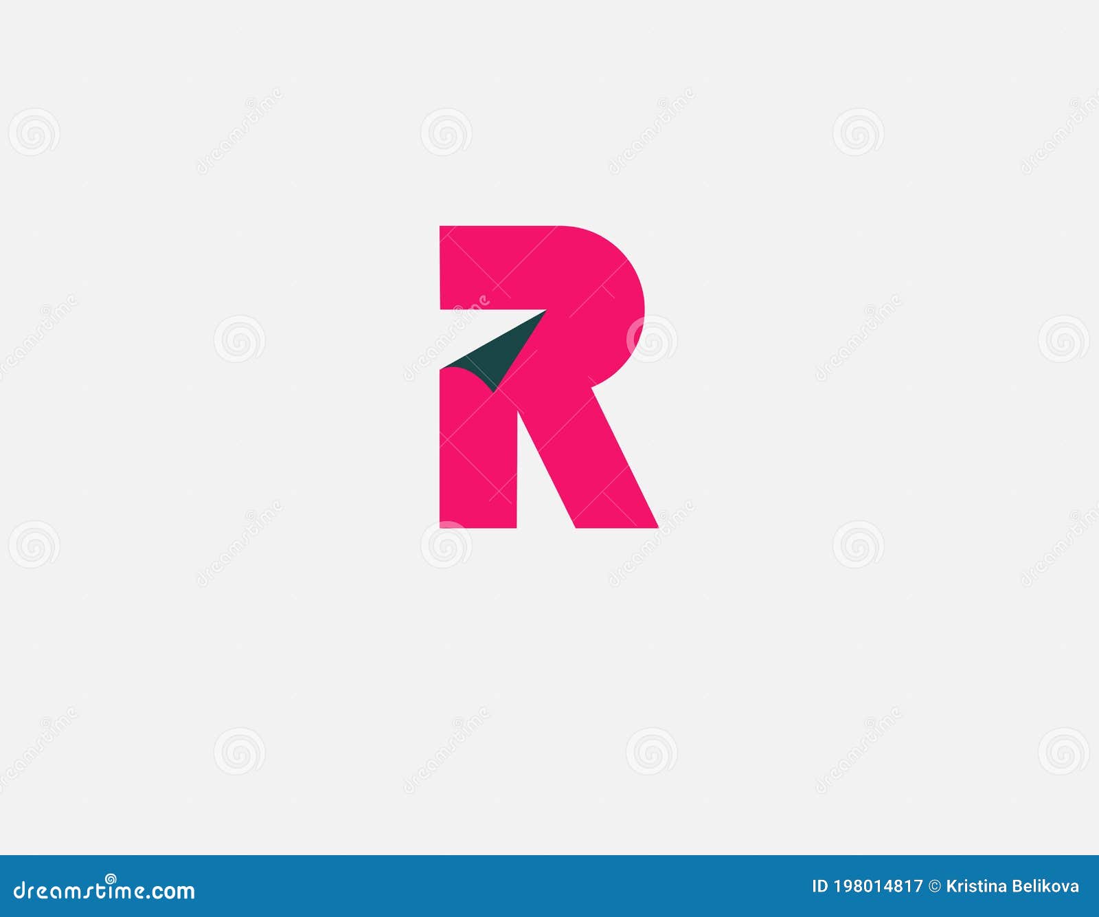 Creative Logo Icon Pink Letter R and Paper Typography Stock Vector ...