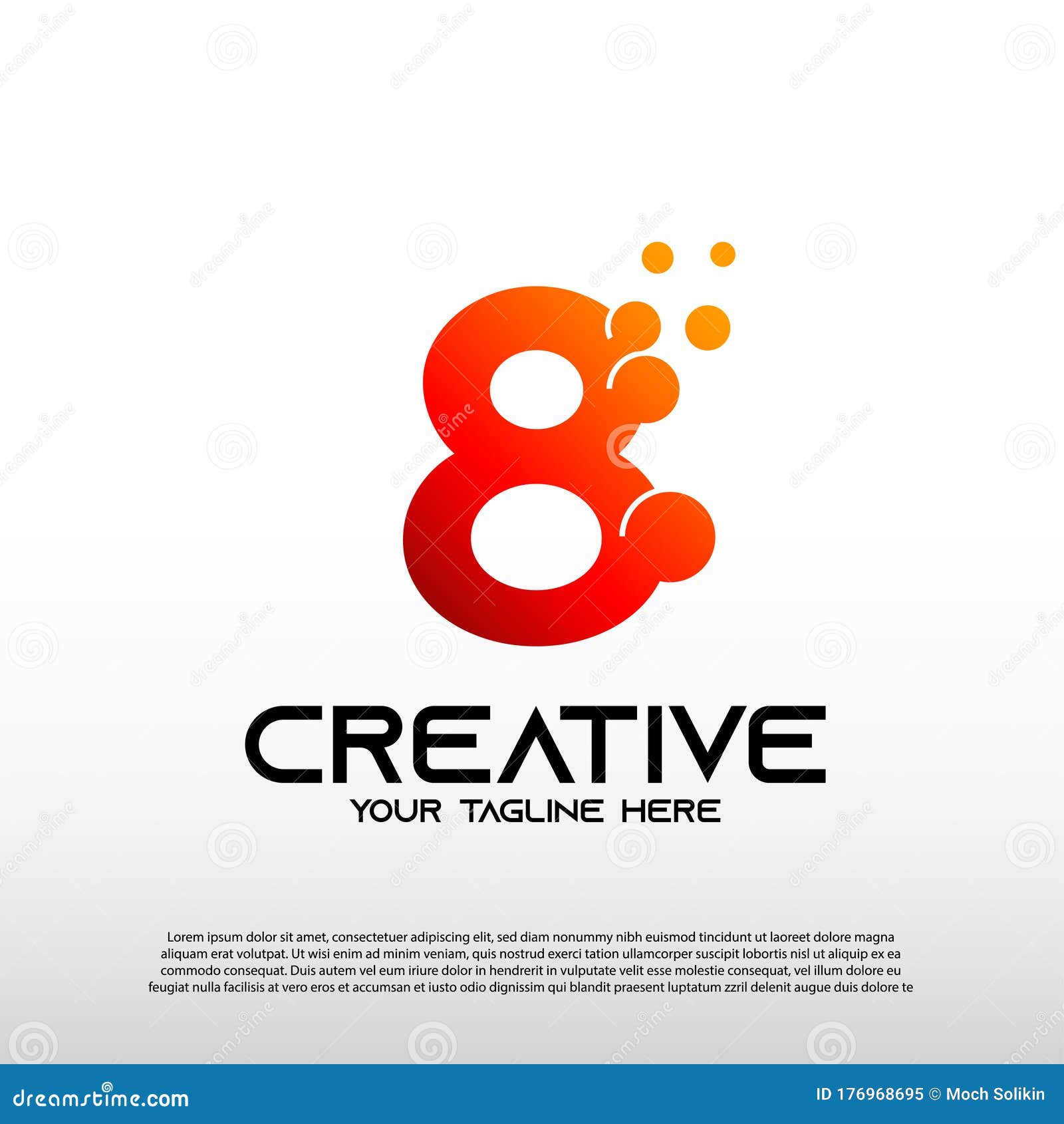 Creative Logo with Initial Number Eight. 8 Stock Vector - Illustration ...