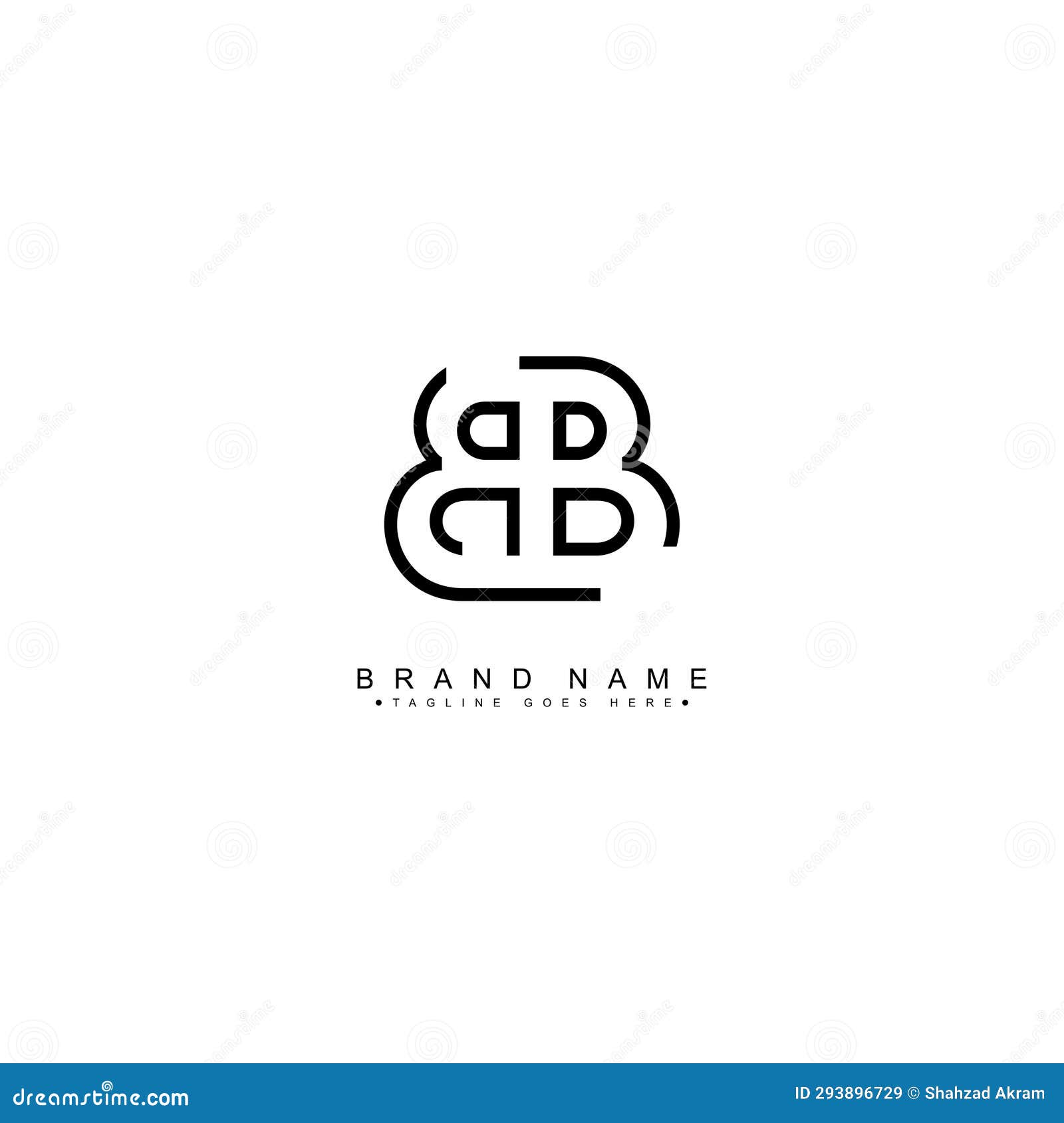 Creative Logo for Initials BB in Monogram Style - Vector Template for ...