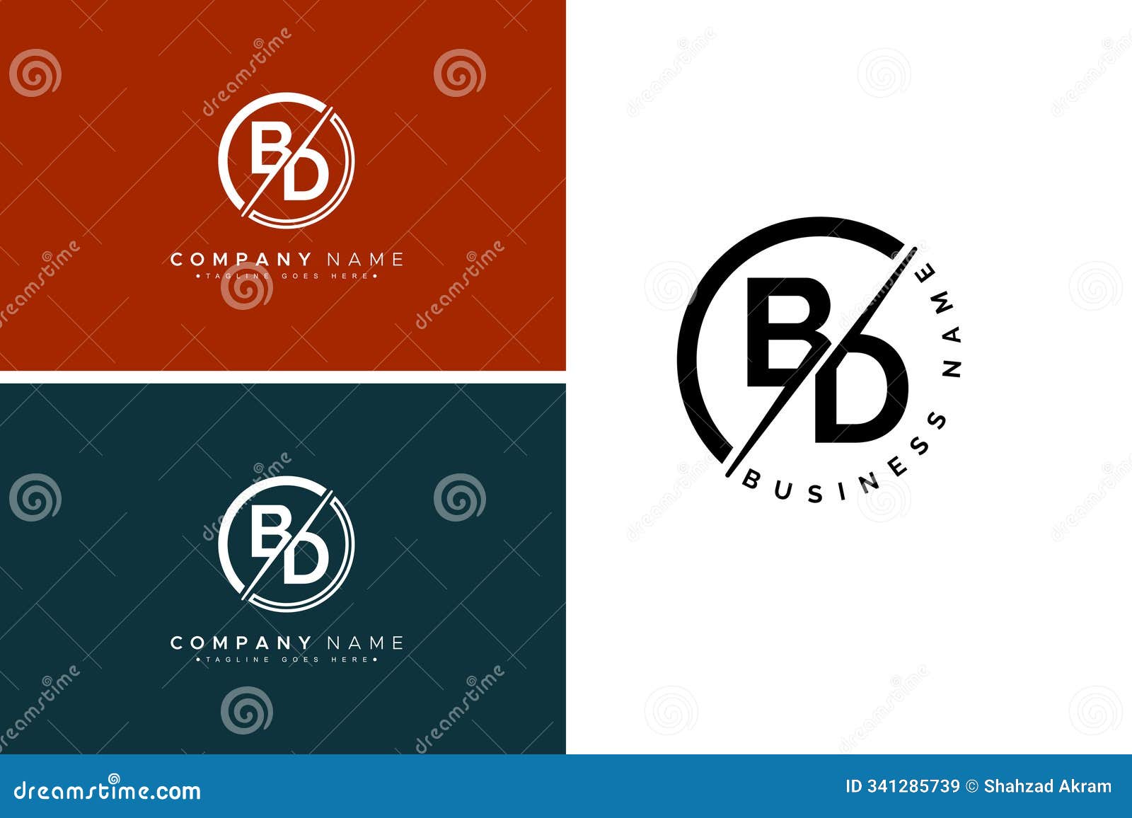 Creative Logo for Initials BD in Monogram Style - Vector Template for ...