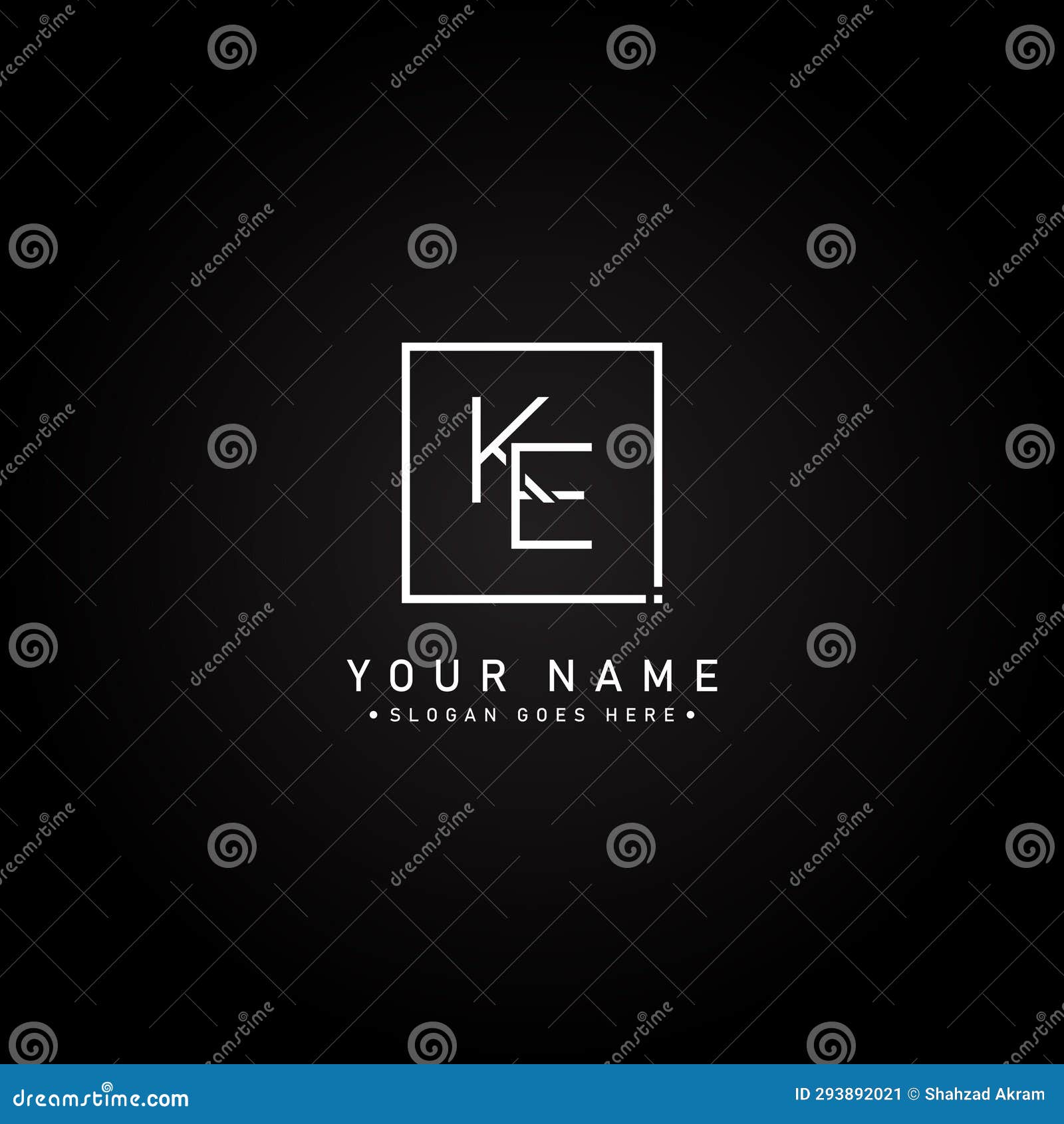 Creative Logo for Initials KE in Monogram Style - Vector Template for ...