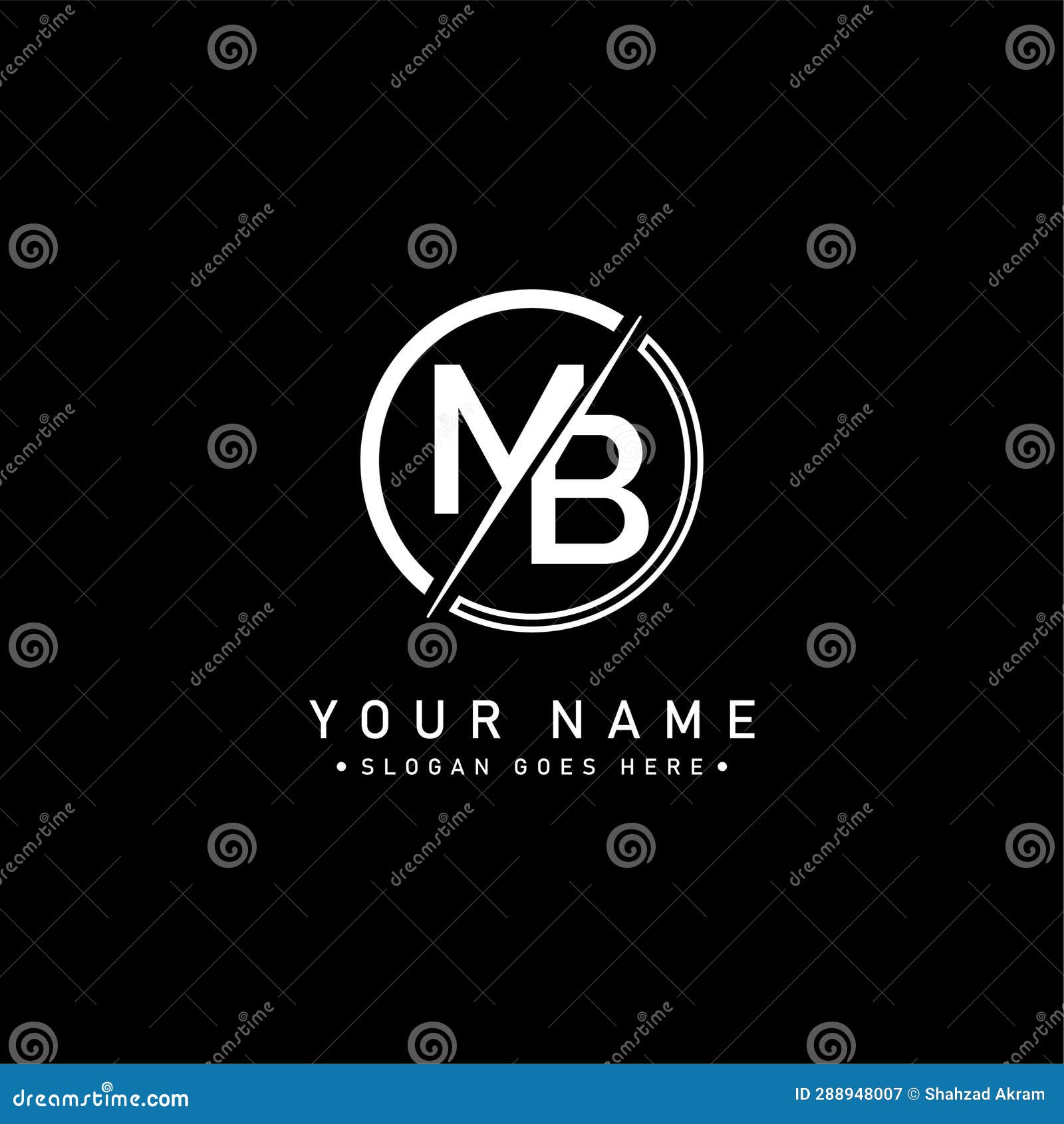 Creative Logo for Initials MB in Monogram Style - Vector Template for ...
