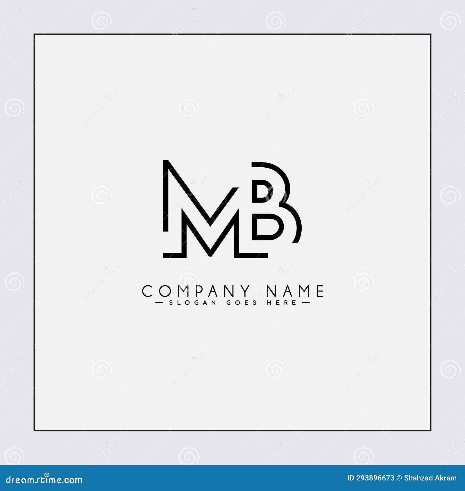 Creative Logo for Initials MB in Monogram Style - Vector Template for ...