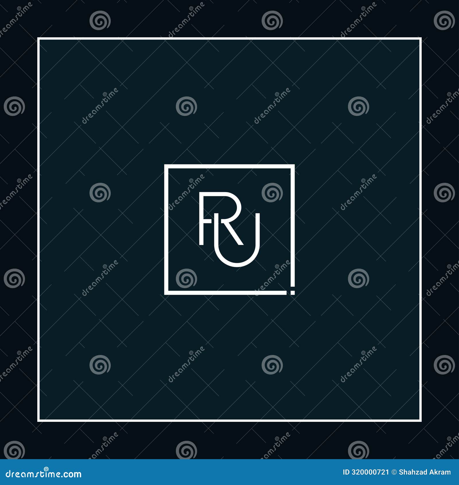 Creative Logo for Initials RU in Monogram Style - Vector Template for ...