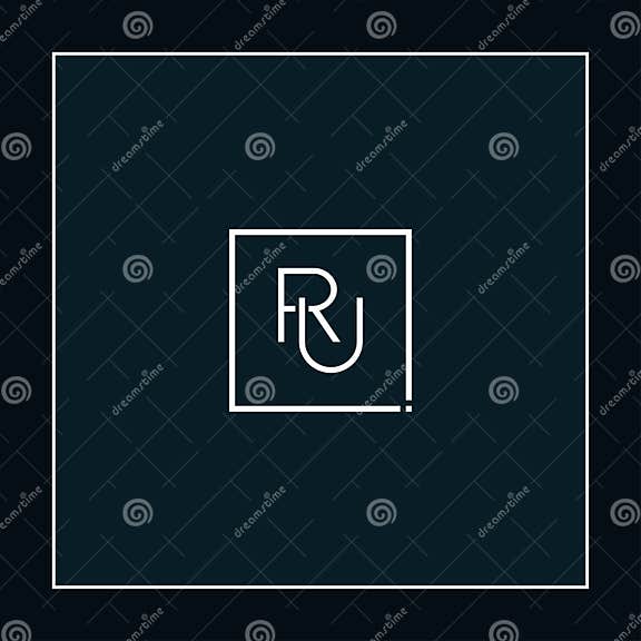 Creative Logo for Initials RU in Monogram Style - Vector Template for ...