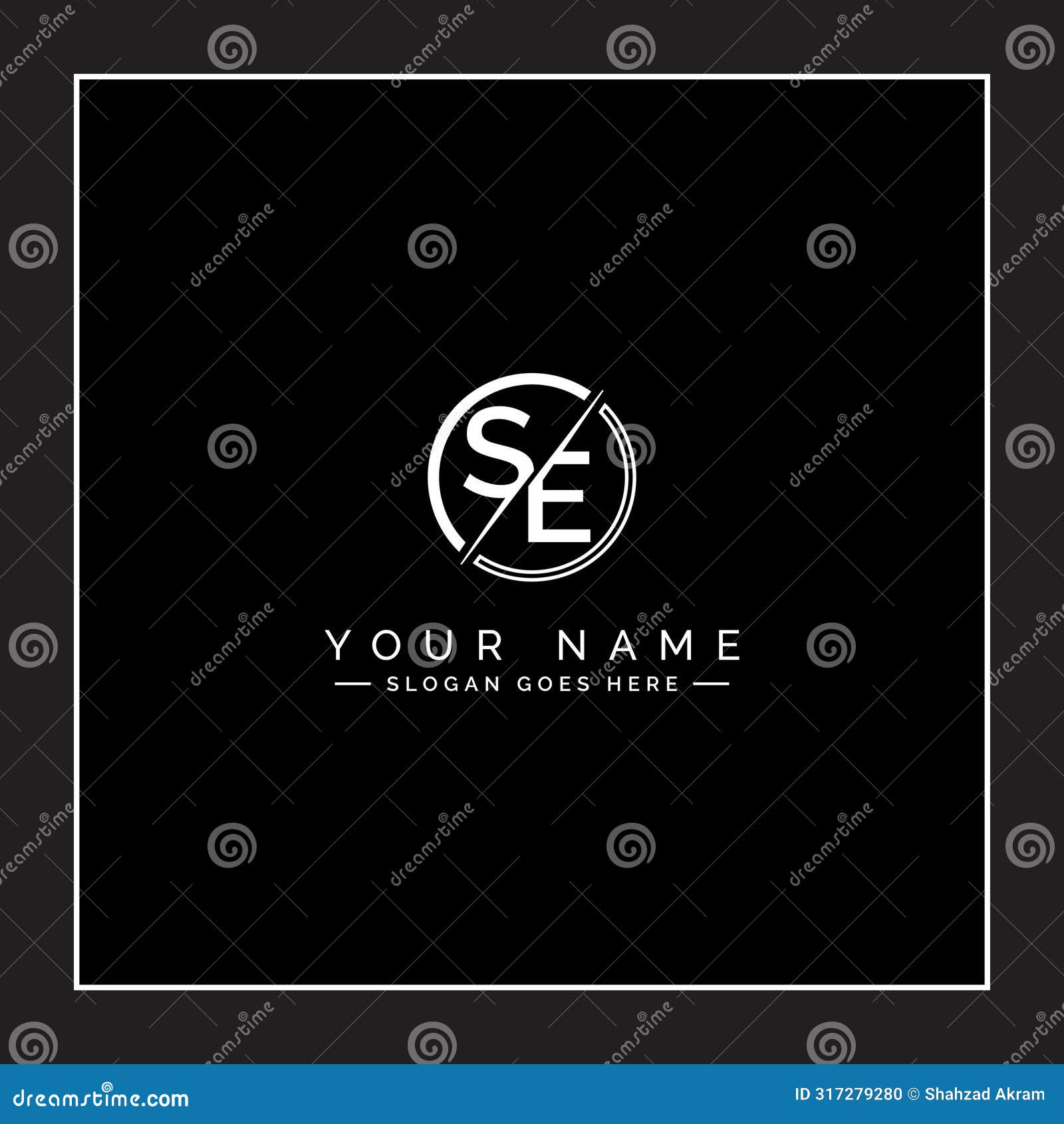 Creative Logo for Initials SE in Monogram Style - Vector Template for ...