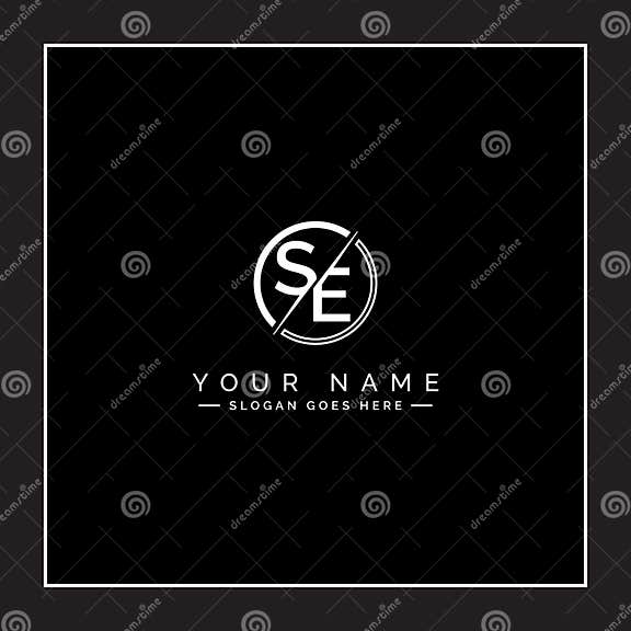 Creative Logo for Initials SE in Monogram Style - Vector Template for ...