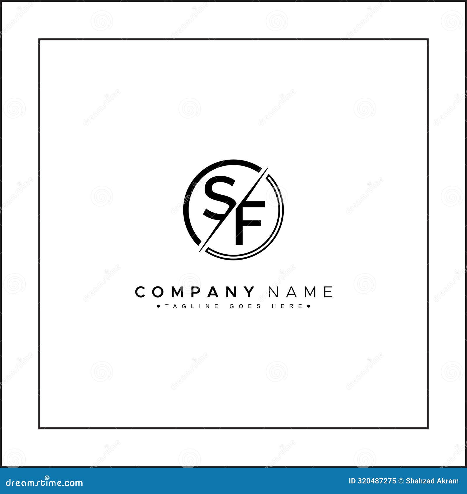 Creative Logo for Initials SF in Monogram Style - Vector Template for ...