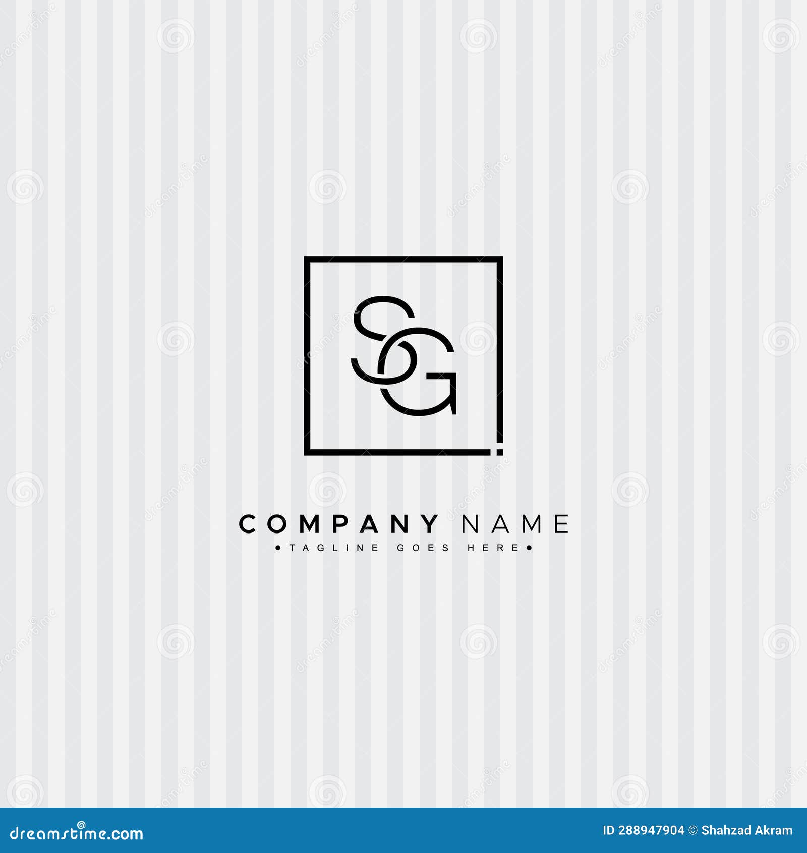 Creative Logo for Initials SG in Monogram Style - Vector Template for ...