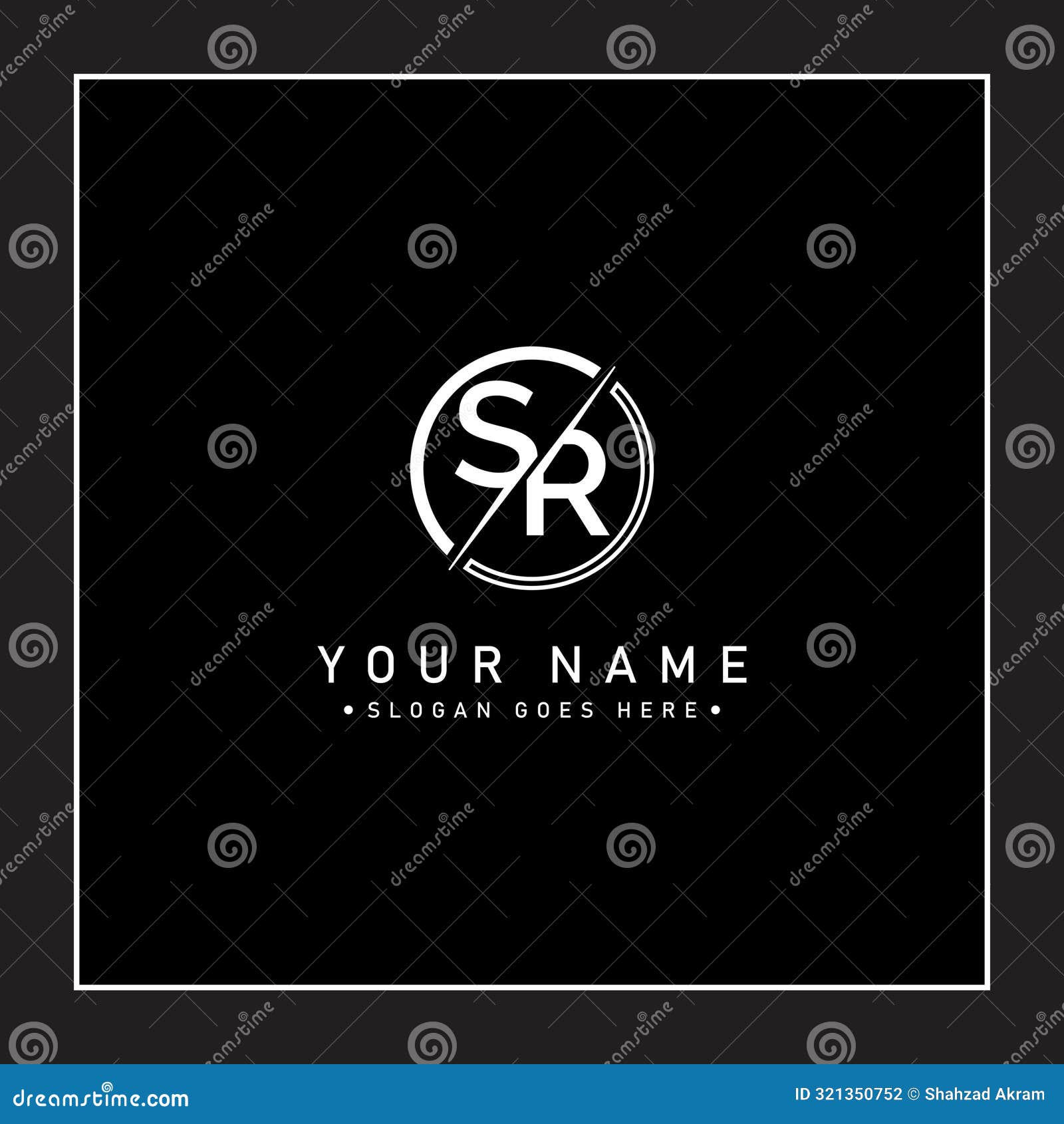 Creative Logo For Initials SR In Monogram Style - Vector Template For ...