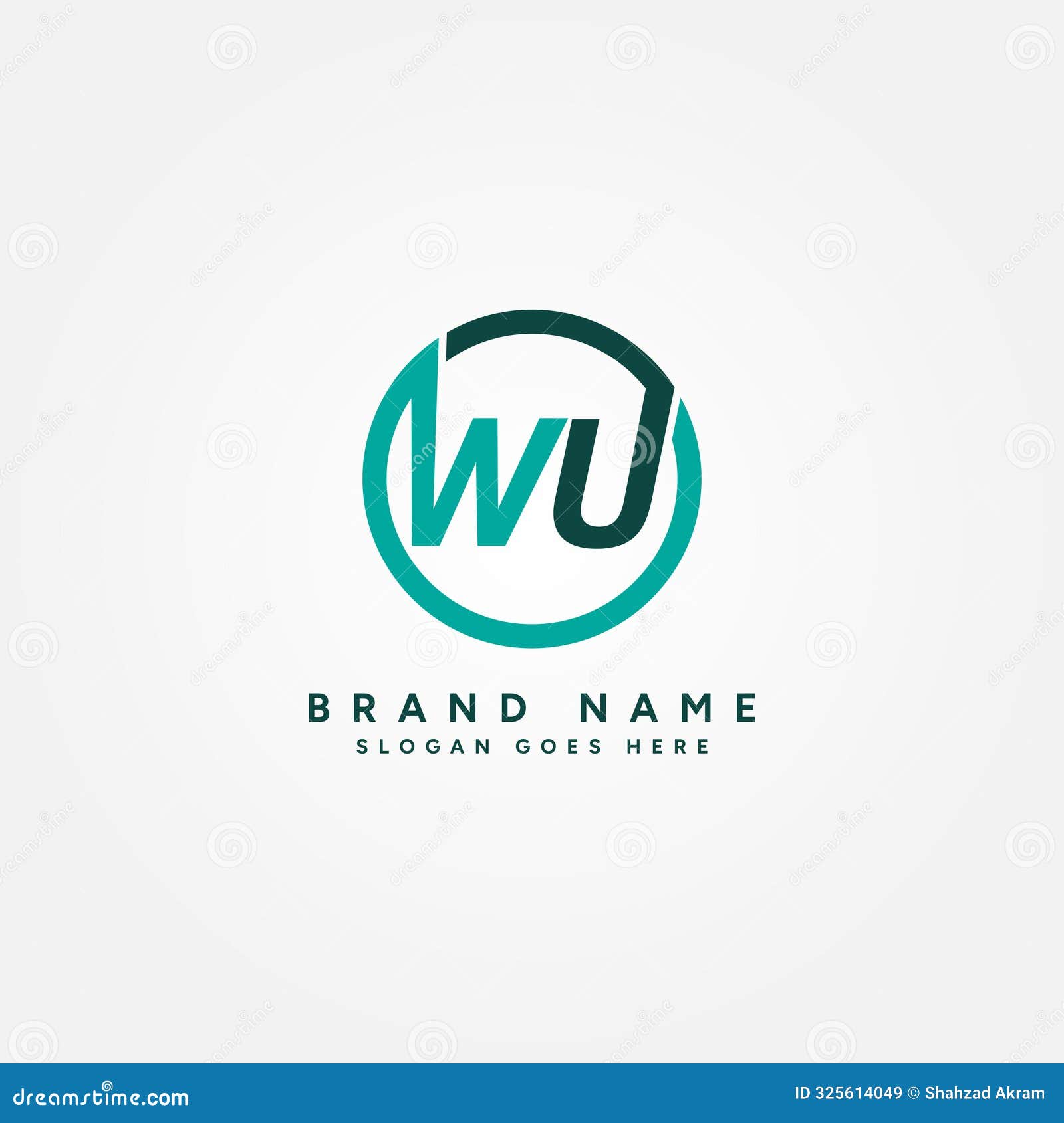 Creative Logo for Initials WU in Monogram Style - Vector Template for ...