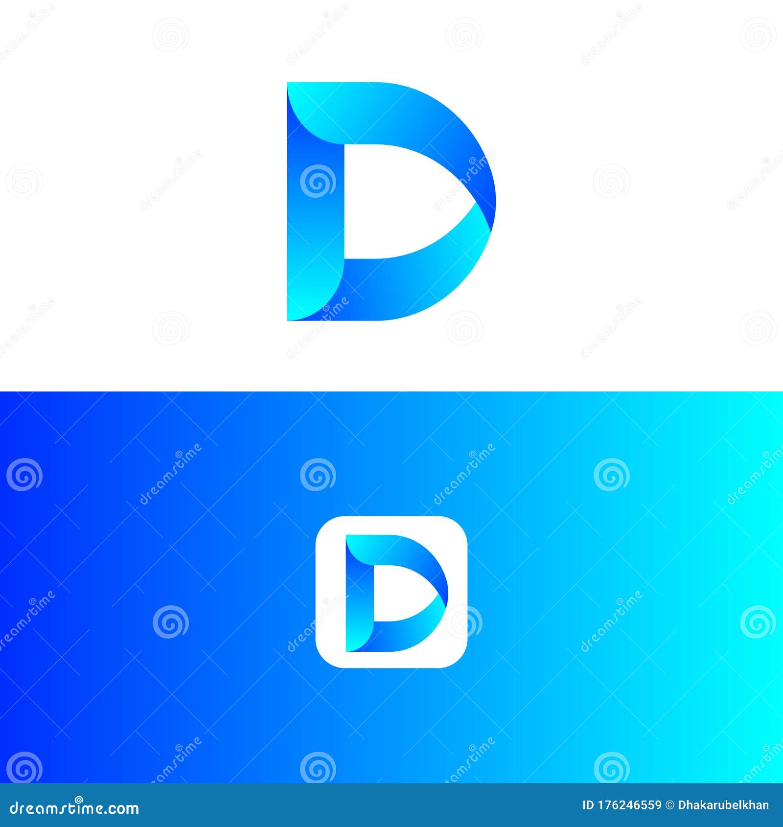 Creative Logo of Letter D with Gradient Color Vector Stock Vector ...