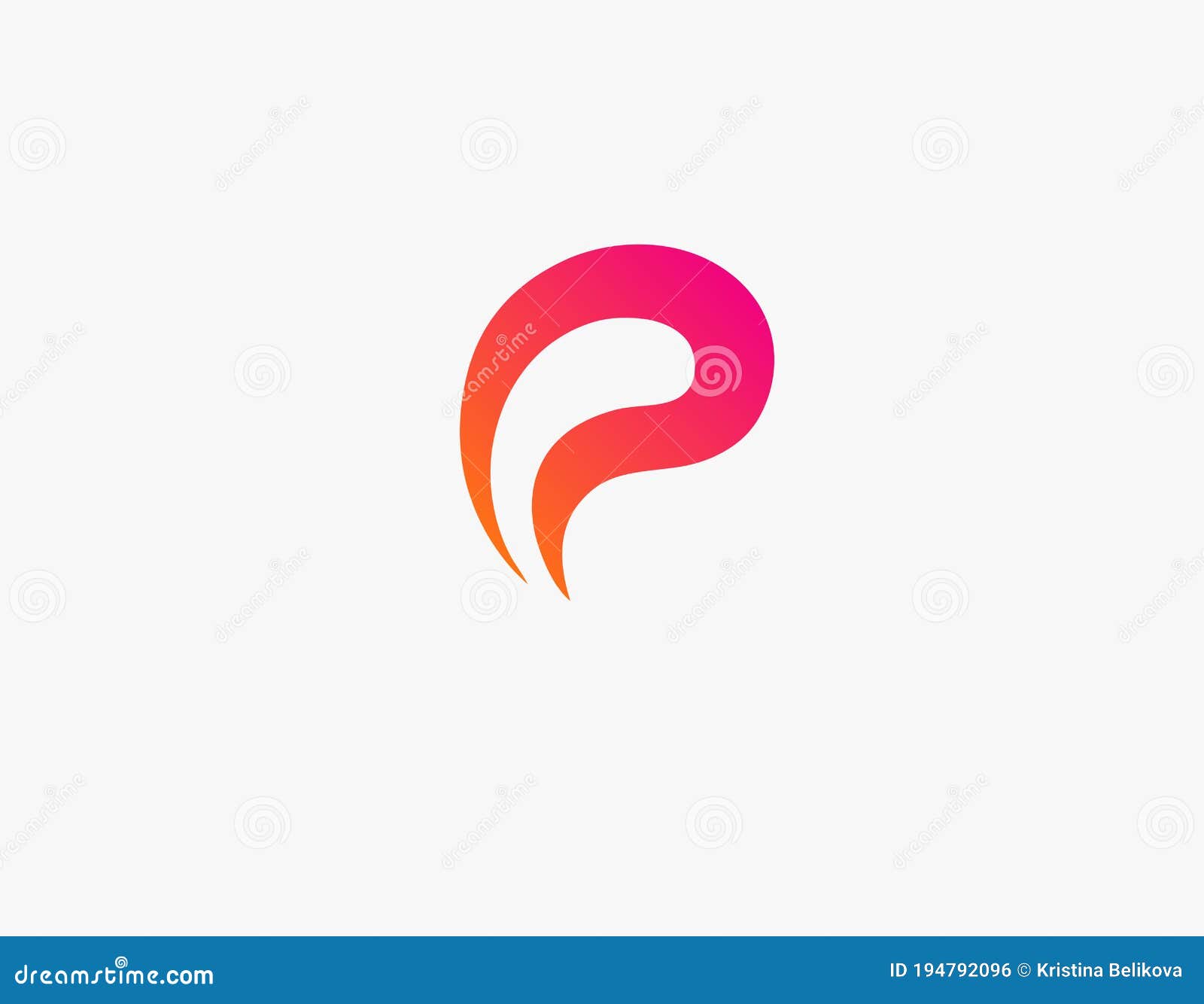 Creative Logo Letter P Curved Ribbon Typography Stock Vector ...