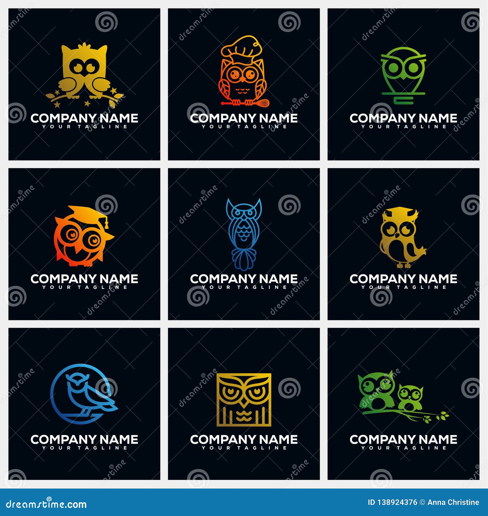 Owl Pack Creative Logo Design Concept Vector Template Stock ...