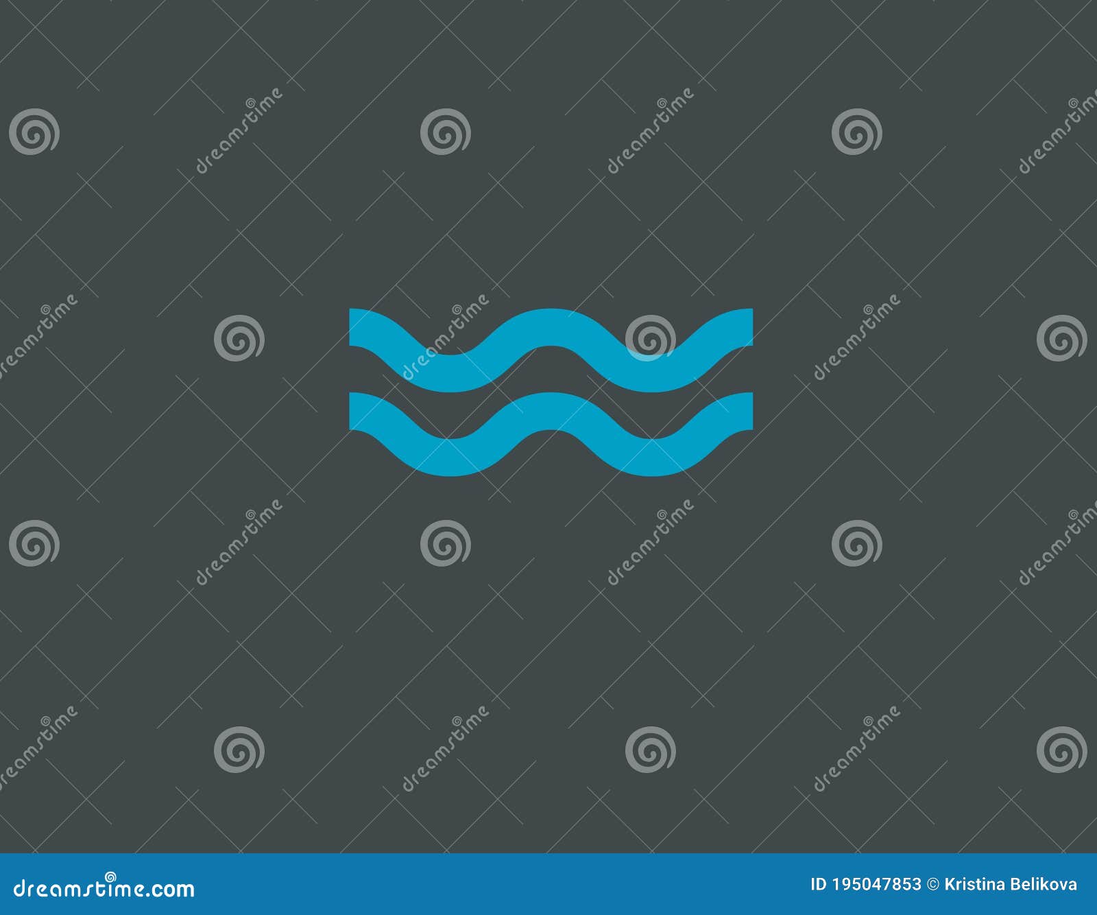 Creative Logo Two Blue Wavy Lines Stock Vector - Illustration of ...