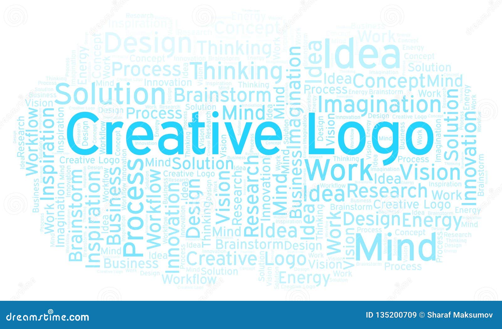 Creative Logo Word Cloud, Made with Text only Stock Illustration ...