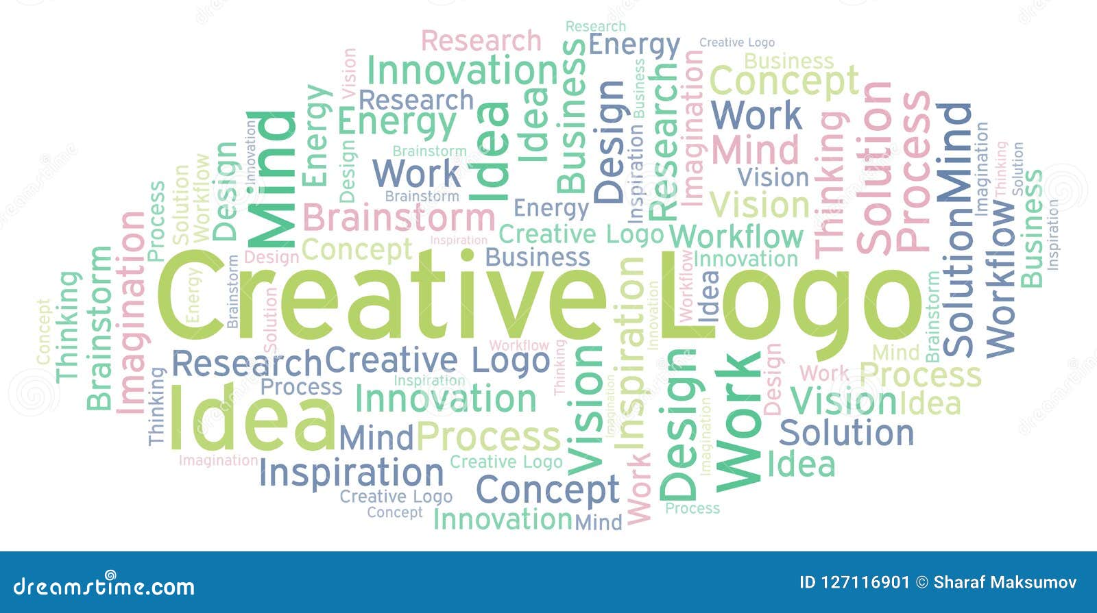 Creative Logo Word Cloud, Made with Text only. Stock Illustration ...