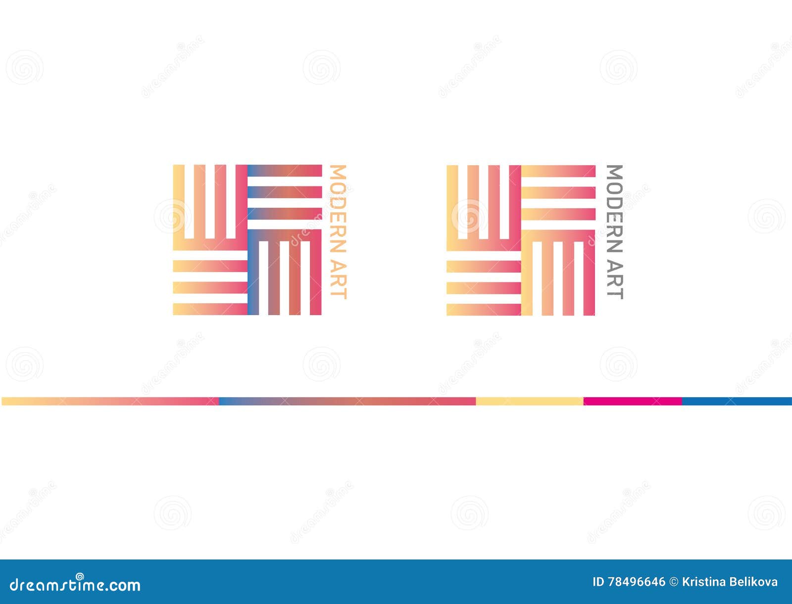 Creative Logotype on the Theme of of Modern Art Stock Vector ...