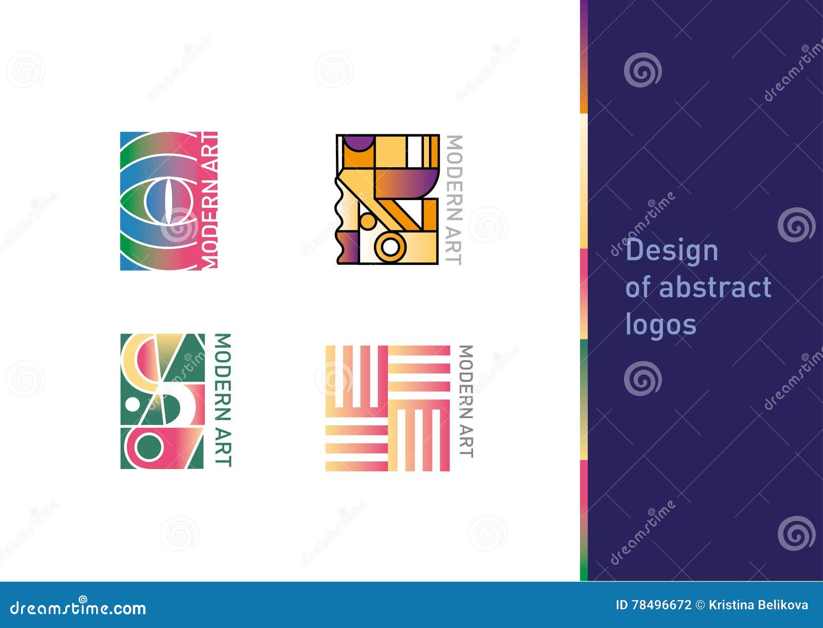 Creative Logotype on the Theme of of Modern Art Stock Vector ...