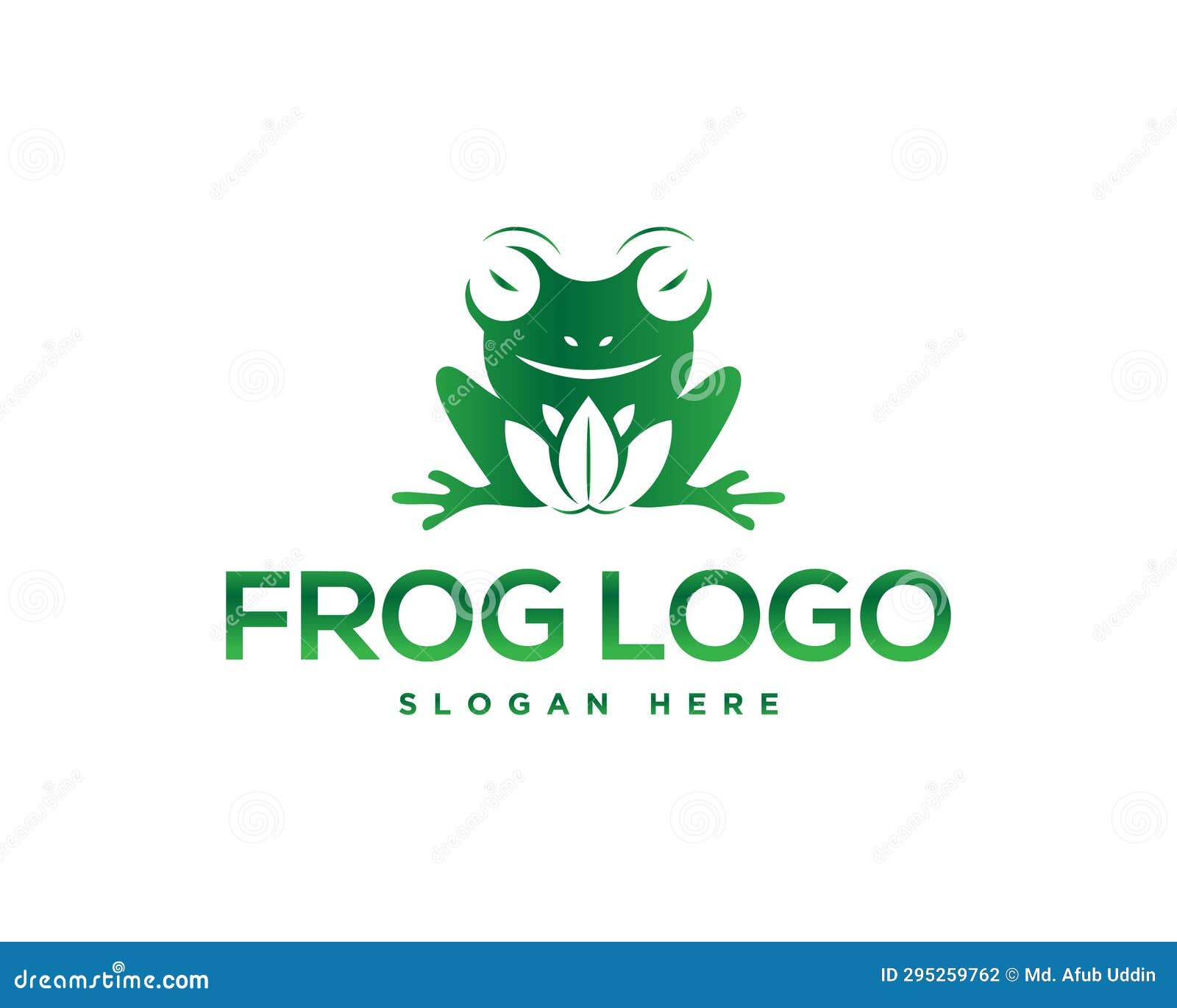 Creative Lotus Flower with Frog Logo Icon Design. Stock Vector ...