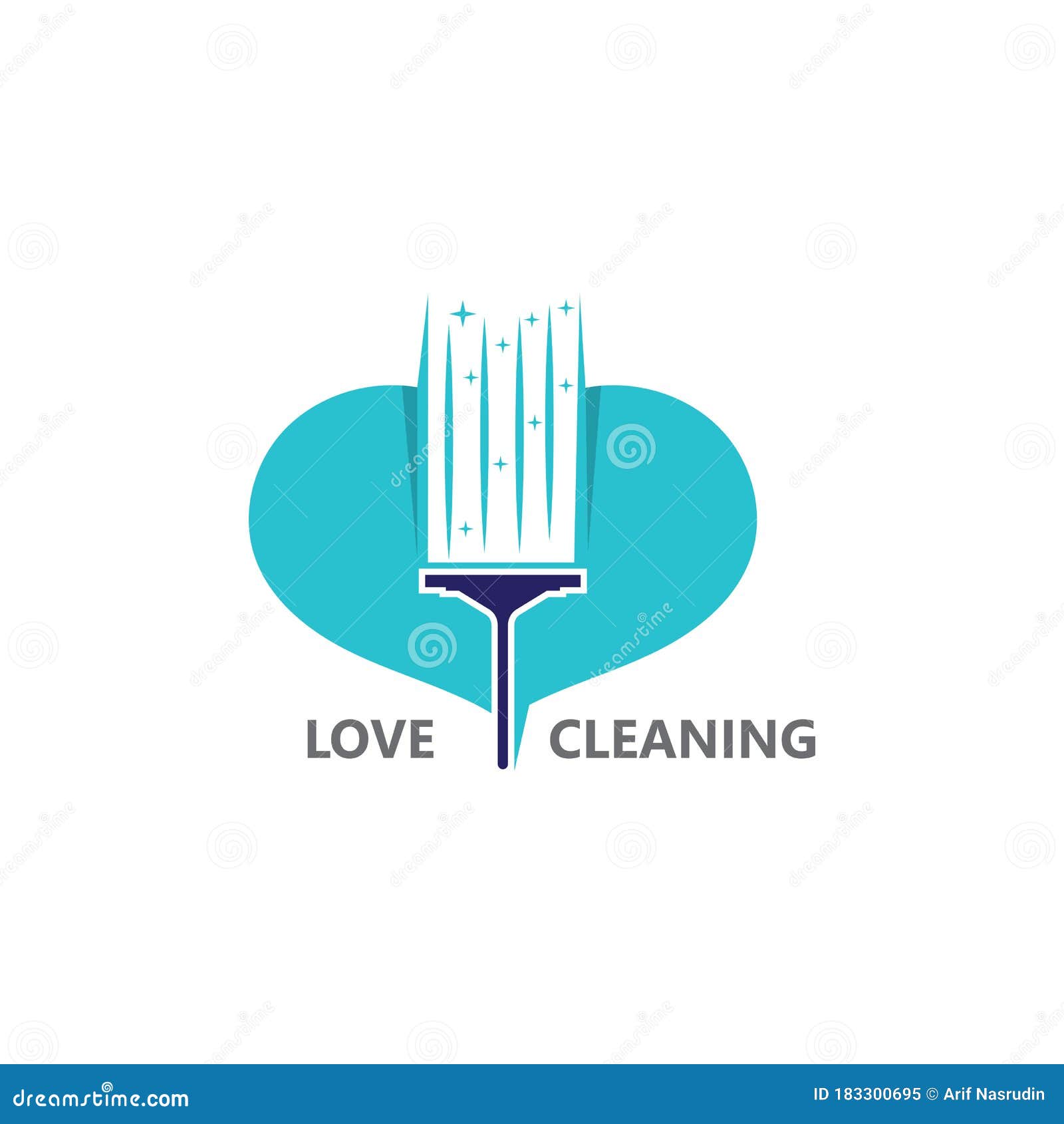 Creative Love Cleaning Concept Logo Design Vector Template Stock Vector ...