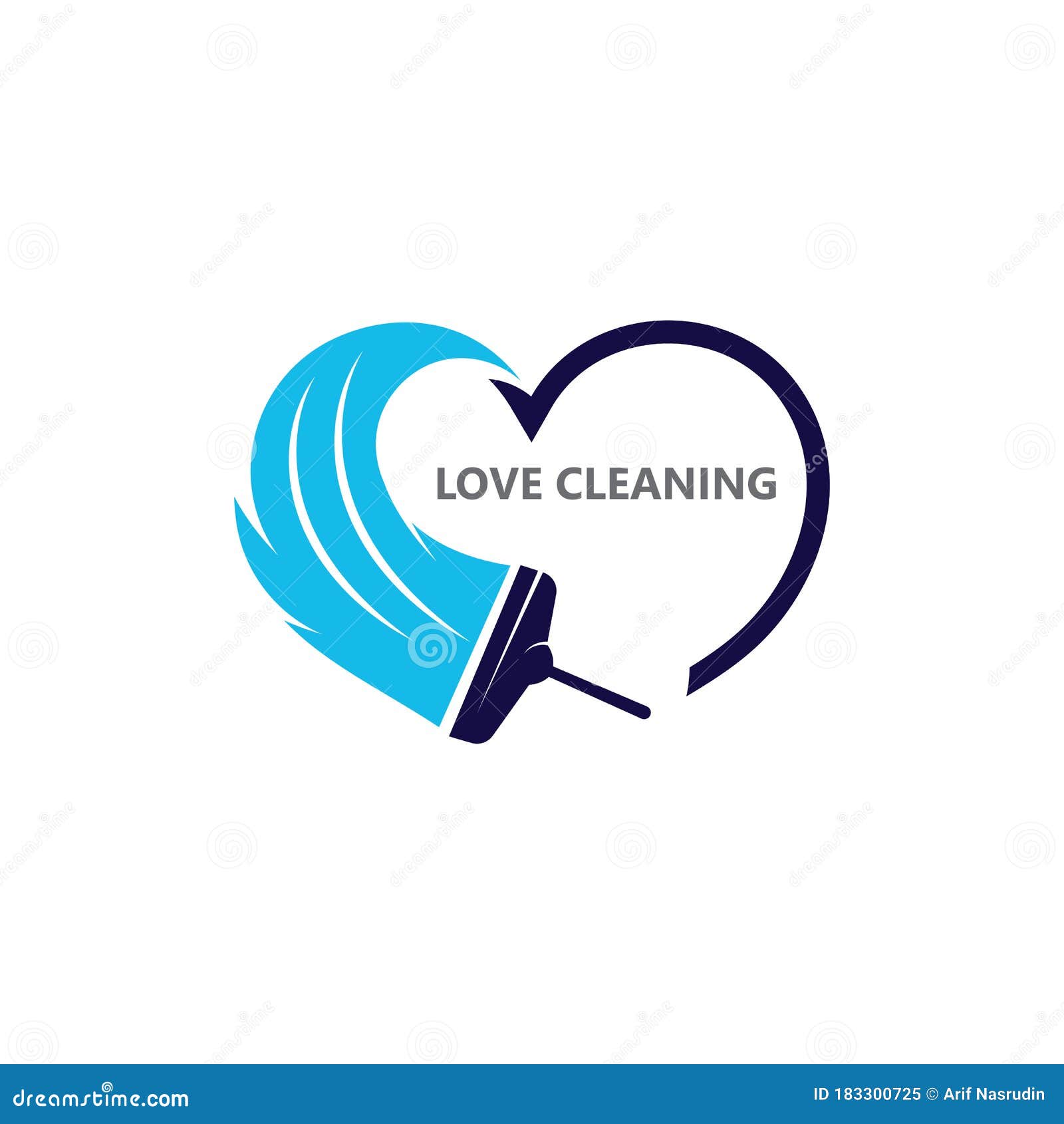 Creative Love Cleaning Concept Logo Design Vector Template Stock Vector ...