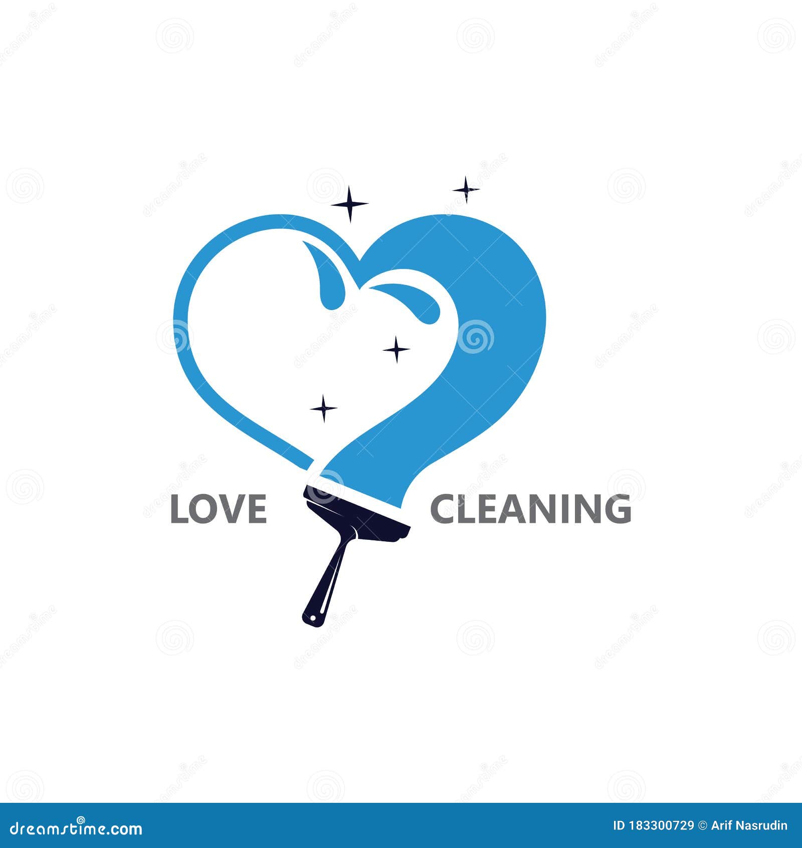 Creative Love Cleaning Concept Logo Design Vector Template Stock Vector ...