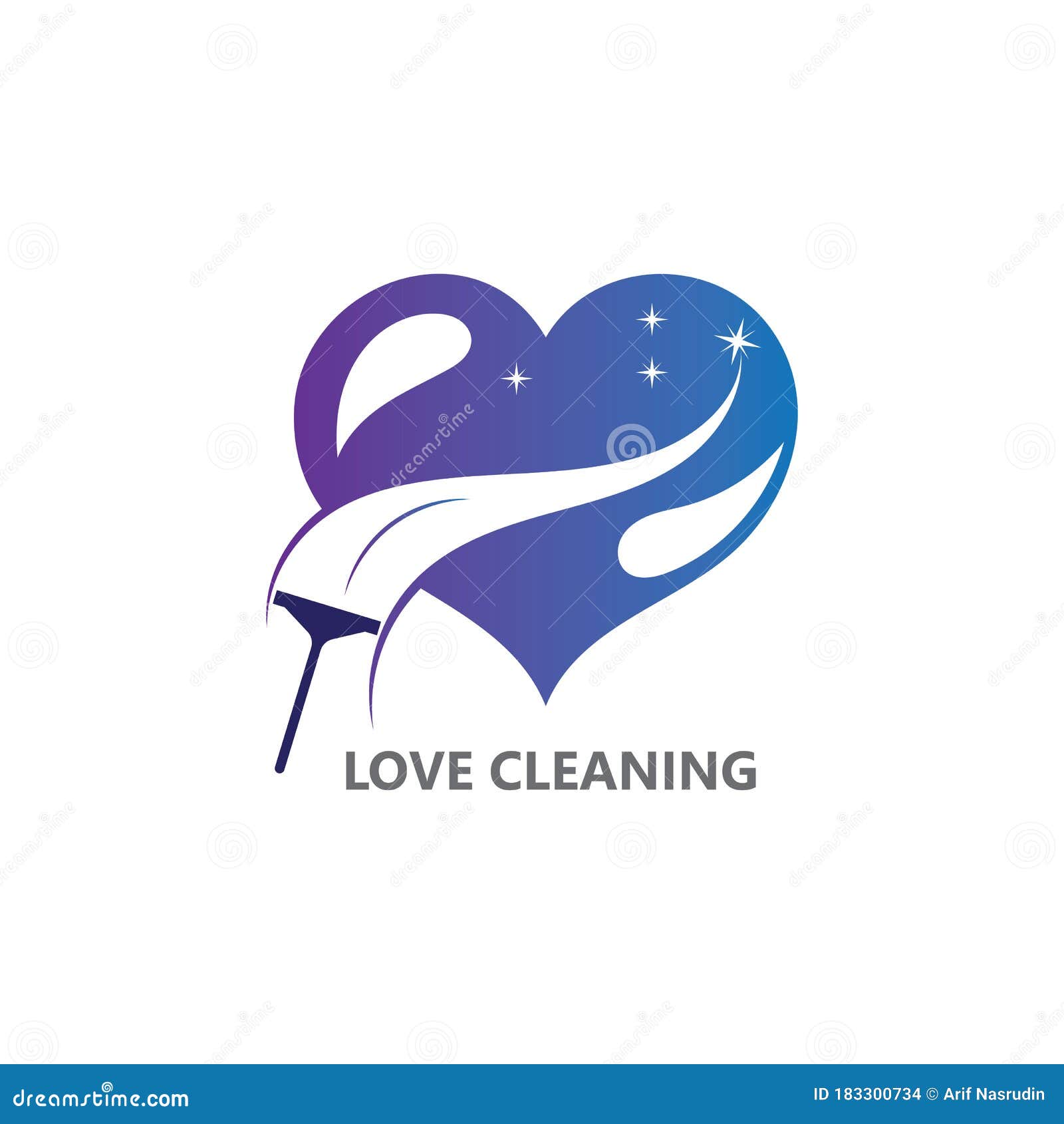 Creative Love Cleaning Concept Logo Design Vector Template Stock Vector ...