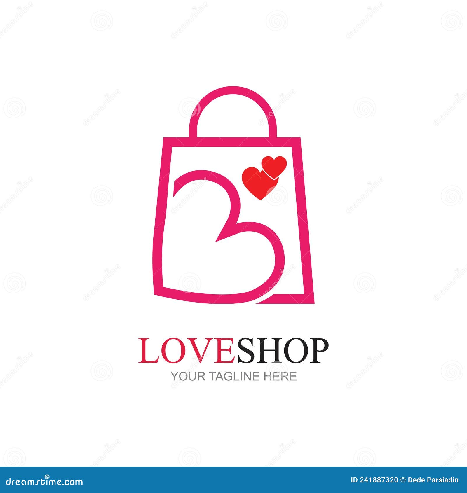 Creative Love Shopping Logo Vector Icon Illustration Stock Vector ...