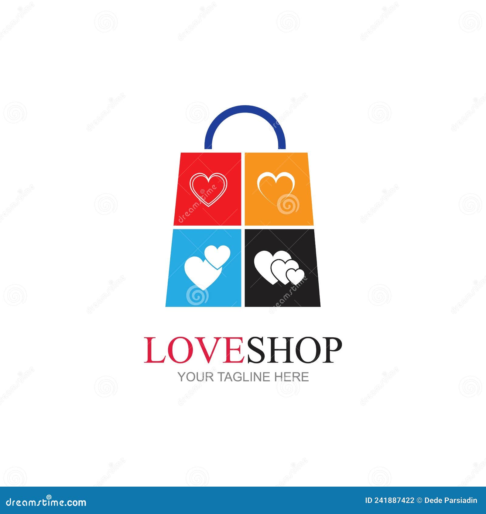 Creative Love Shopping Logo Vector Icon Illustration Stock Vector ...