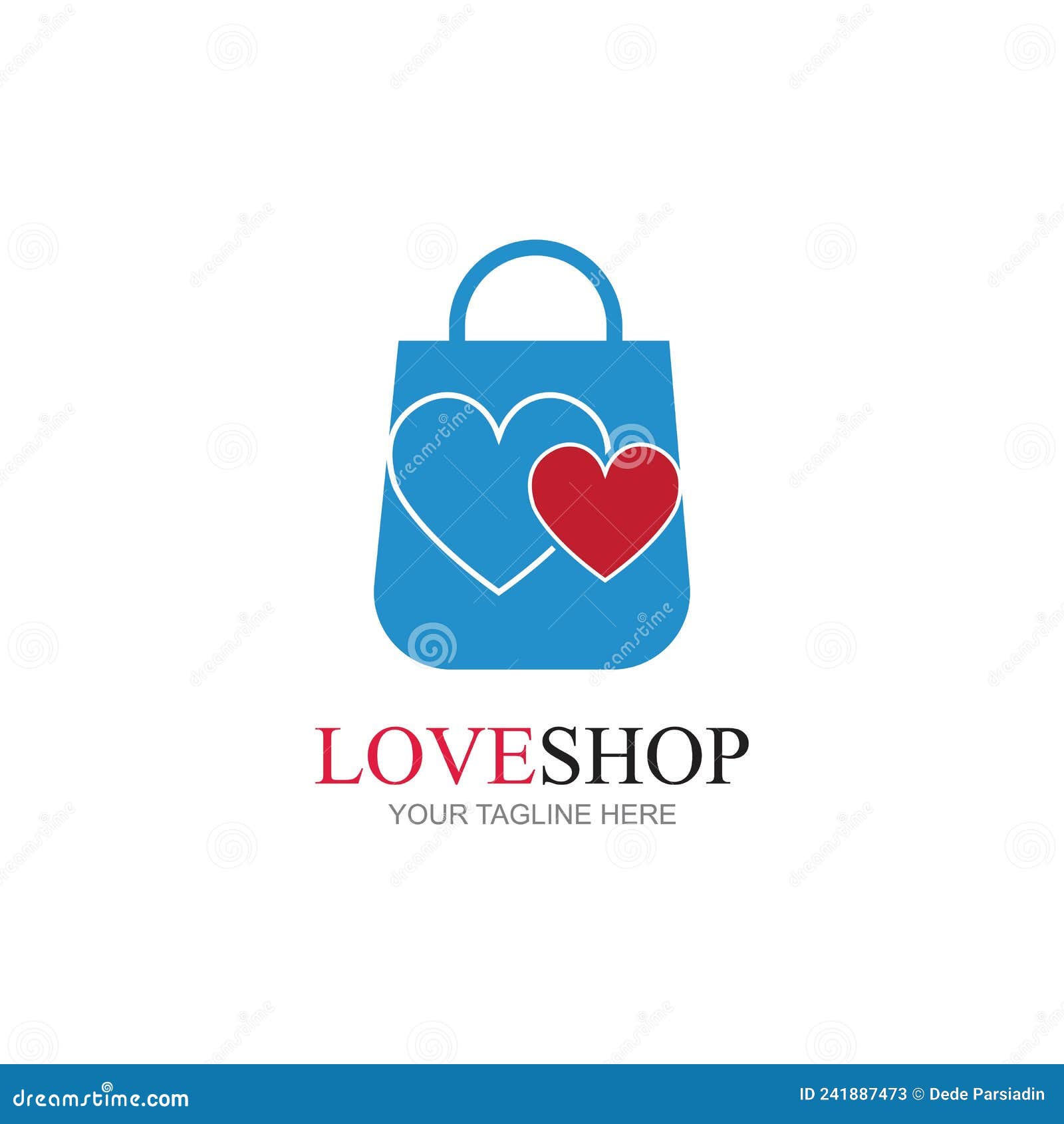 Creative Love Shopping Logo Vector Icon Illustration Stock Vector ...