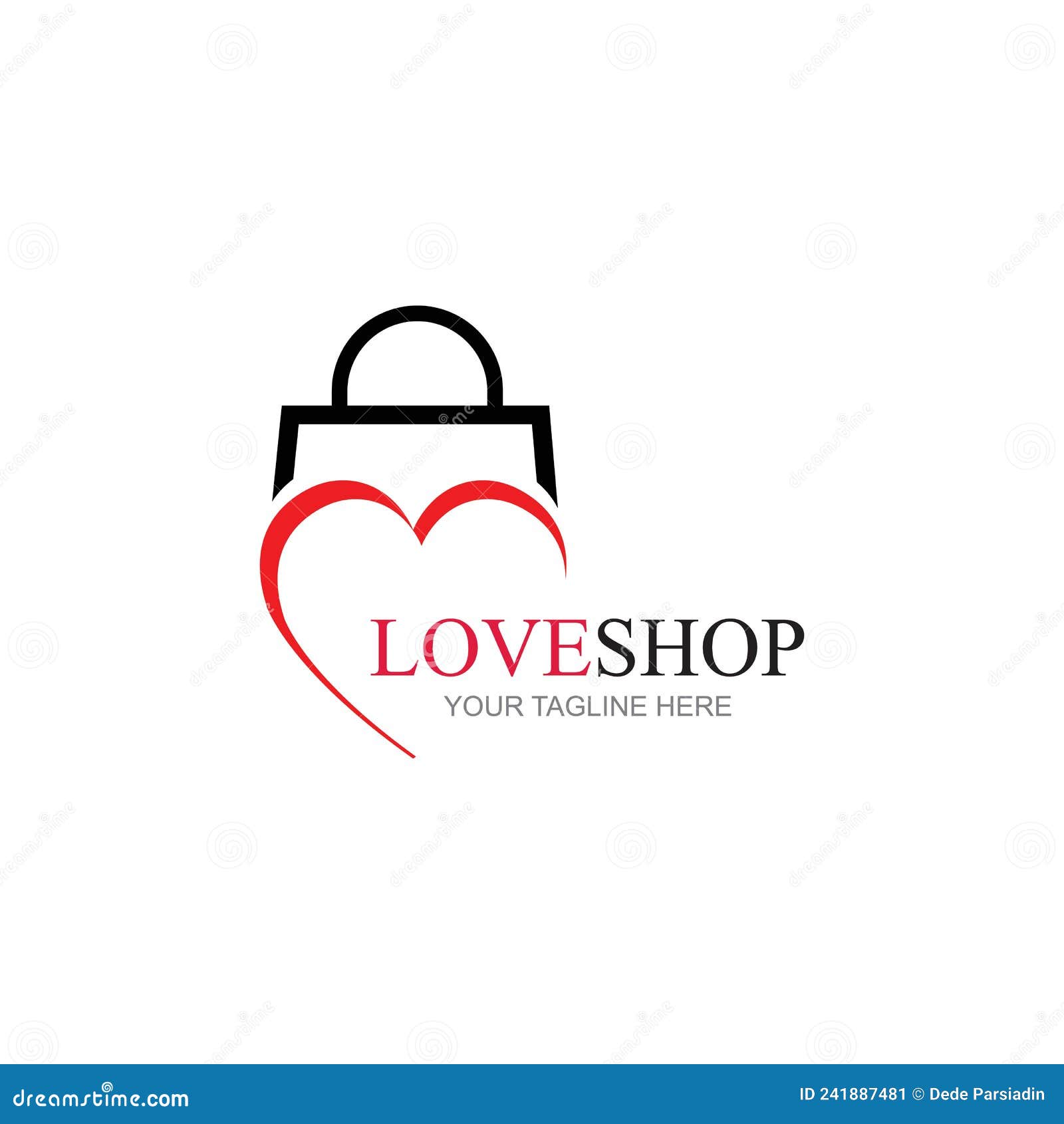 Creative Love Shopping Logo Vector Icon Illustration Stock Vector ...