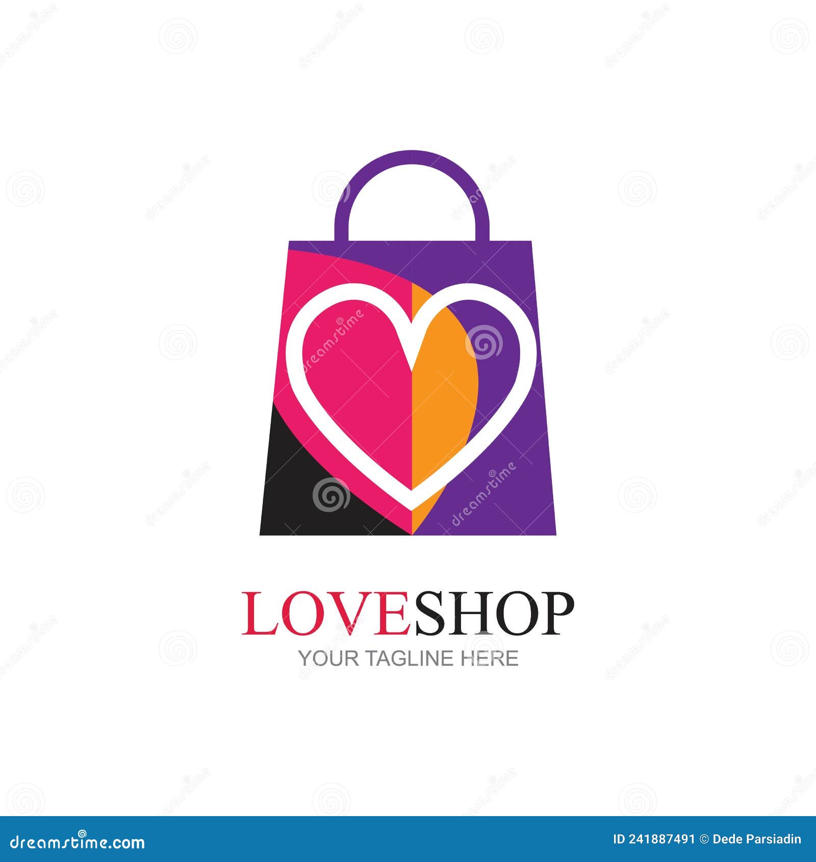 Creative Love Shopping Logo Vector Icon Illustration Stock Vector ...