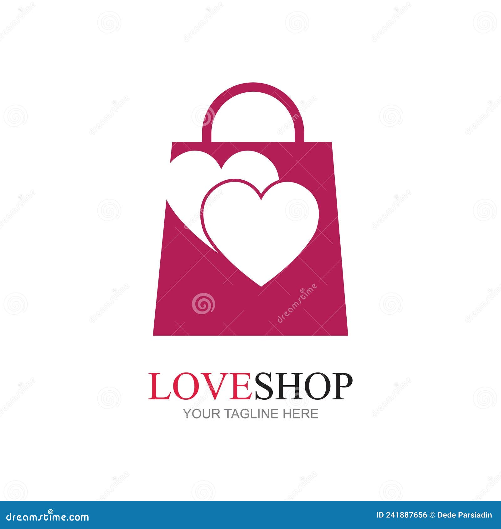 Creative Love Shopping Logo Vector Icon Illustration Stock Vector ...