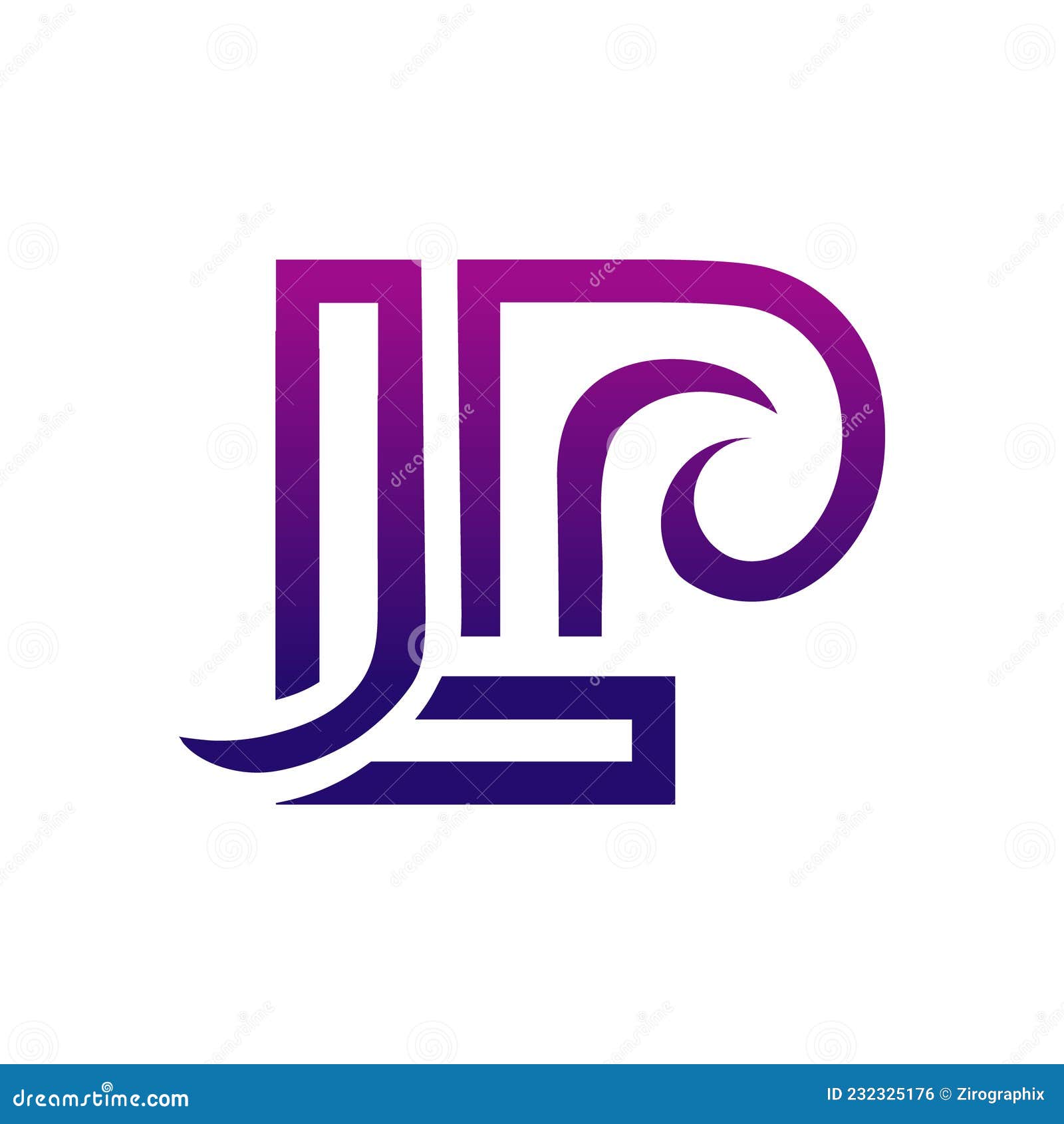 Creative LP Logo Icon Design Stock Vector - Illustration of text, blue ...