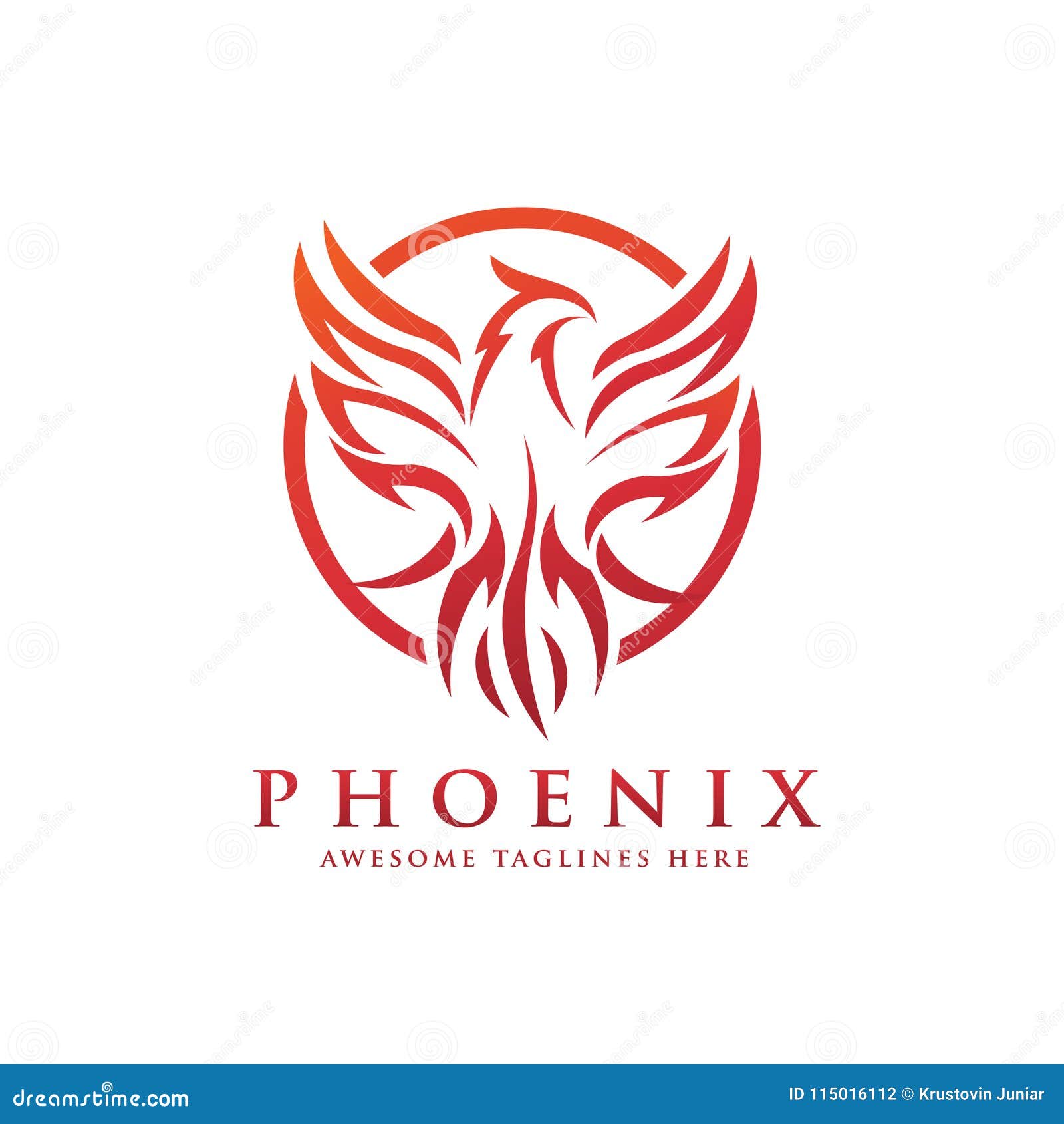 Creative Luxury Phoenix Circle Logo Concept Stock Vector - Illustration ...