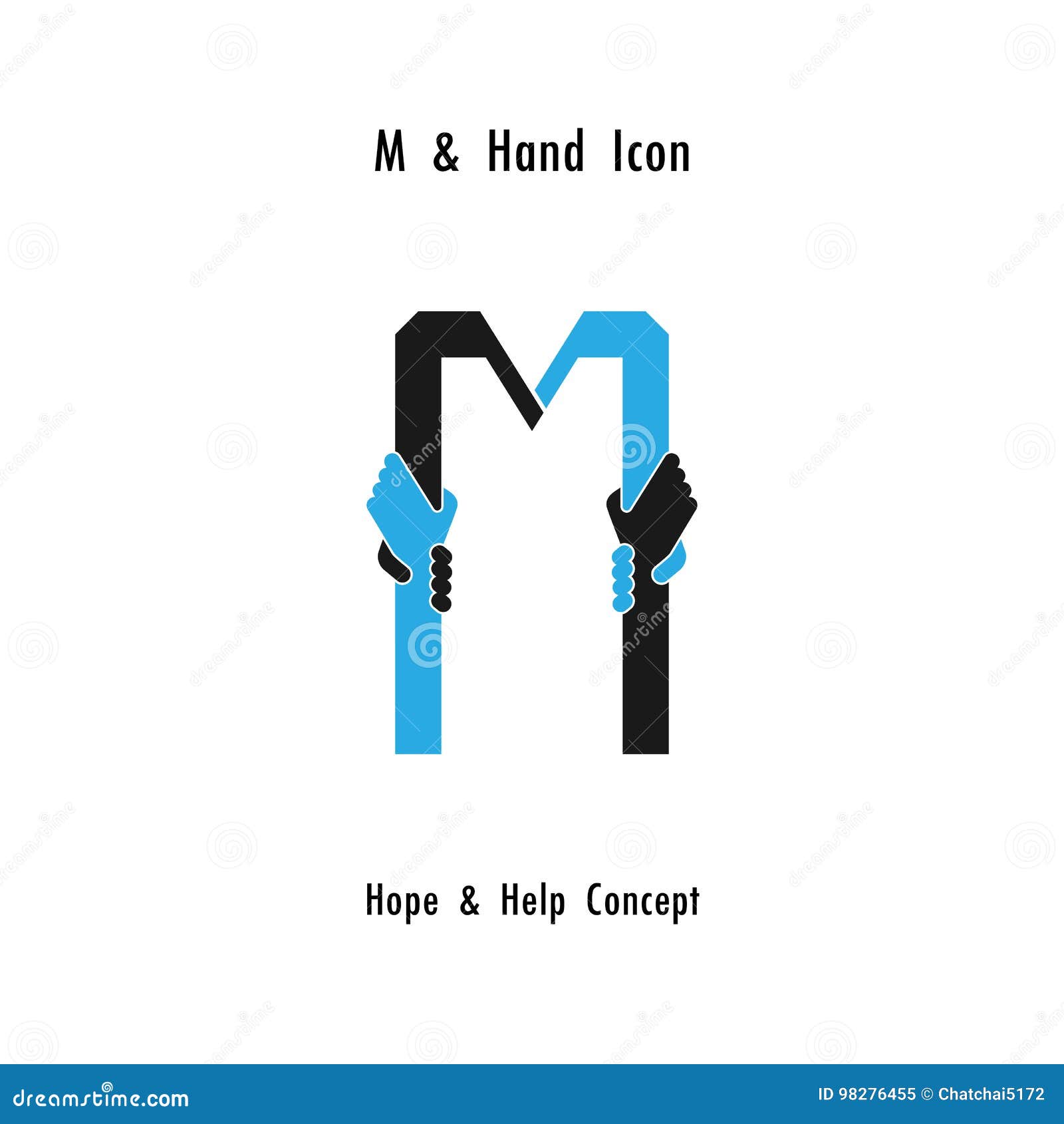 Creative M- Alphabet Icon Abstract and Hands Icon Design Vector Stock ...