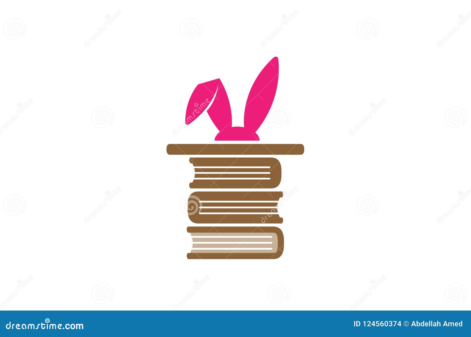 Creative Magic Rabbit Ears Library Logo Stock Vector - Illustration of ...