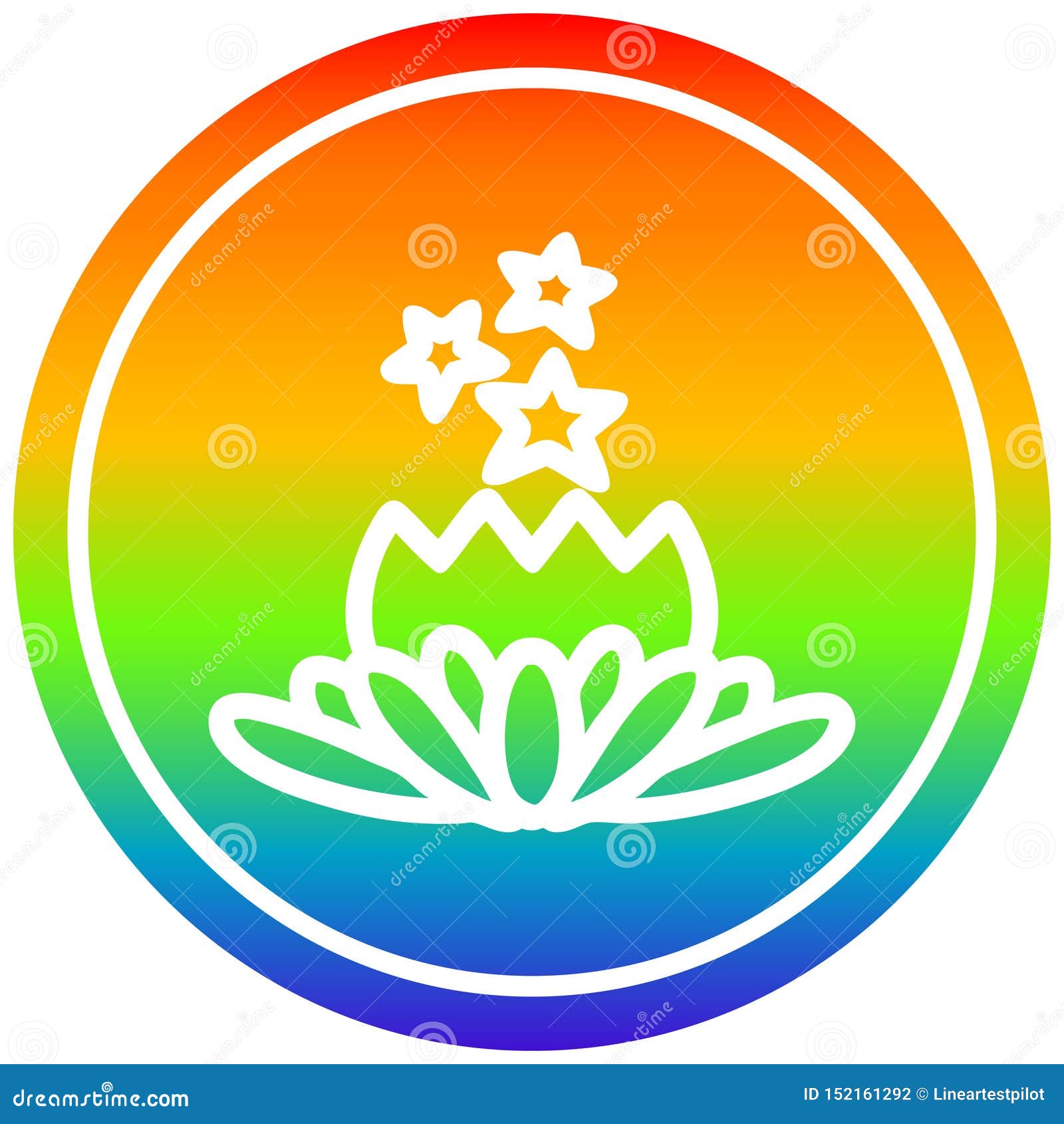 A Creative Magical Flower Circular in Rainbow Spectrum Stock Vector ...