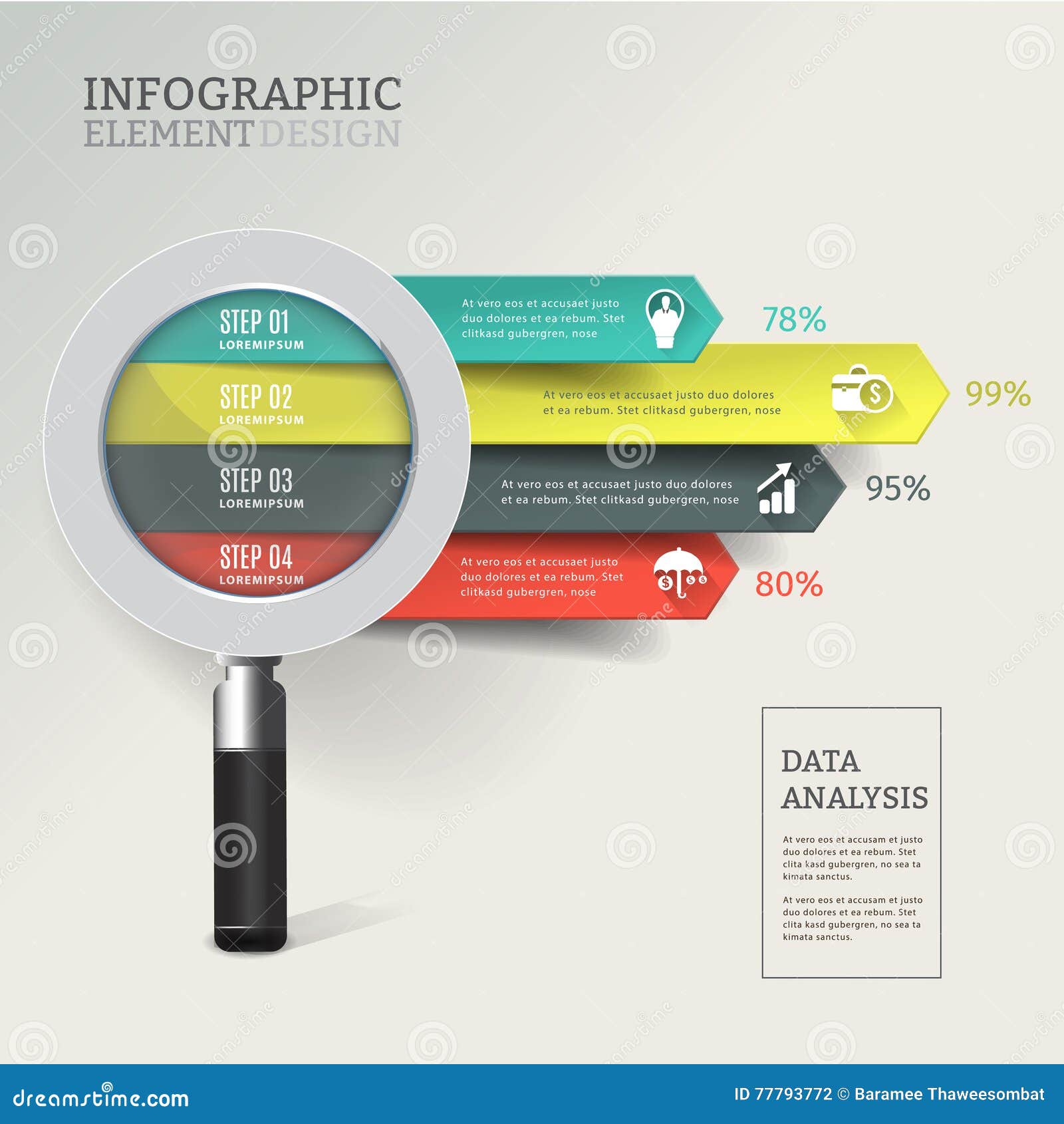 Creative magnifying glass stock vector. Illustration of future - 77793772