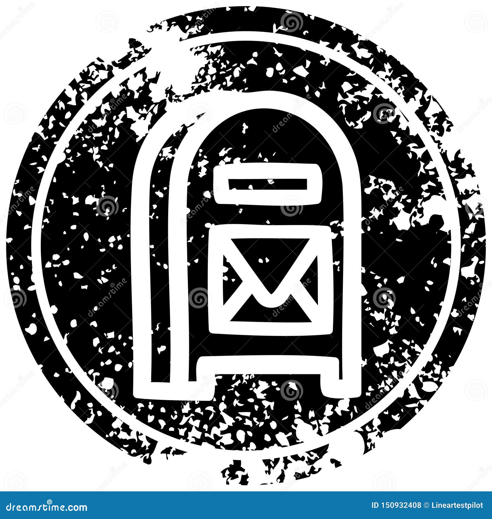 A Creative Mail Box Distressed Icon Stock Vector - Illustration of clip ...