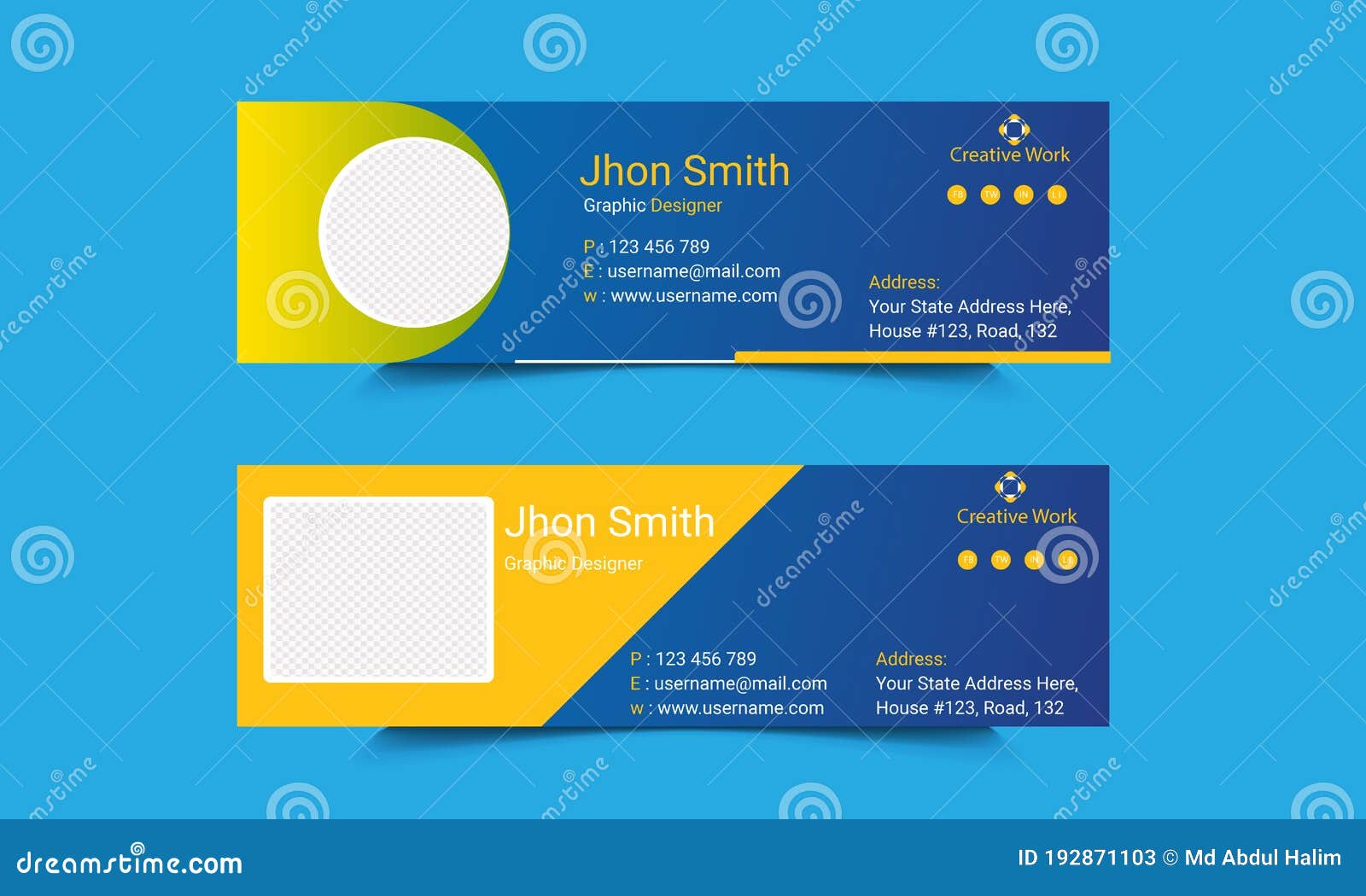 Creative Mail Signature Template Design.Office Business Visit Cards for ...