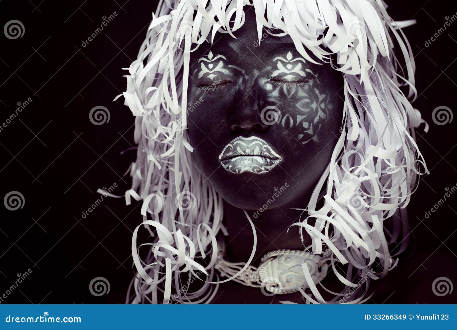Creative Make Up Like Ethiopian Mask Stock Image - Image of goodness ...