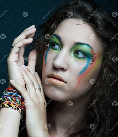 Creative makeup. stock image. Image of couple, face, lips - 11111785