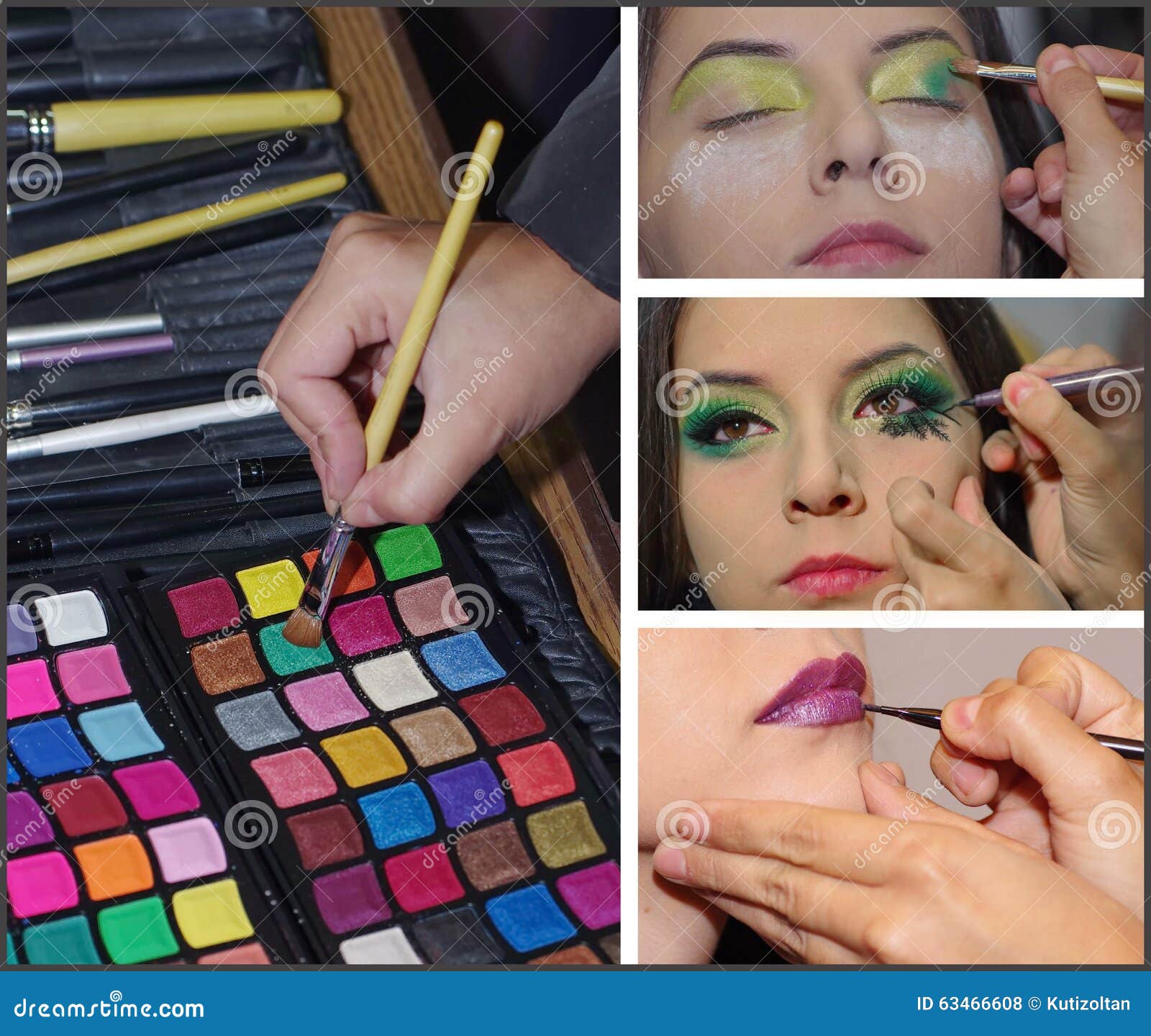 Creative makeup collage stock photo. Image of blush, lips - 63466608