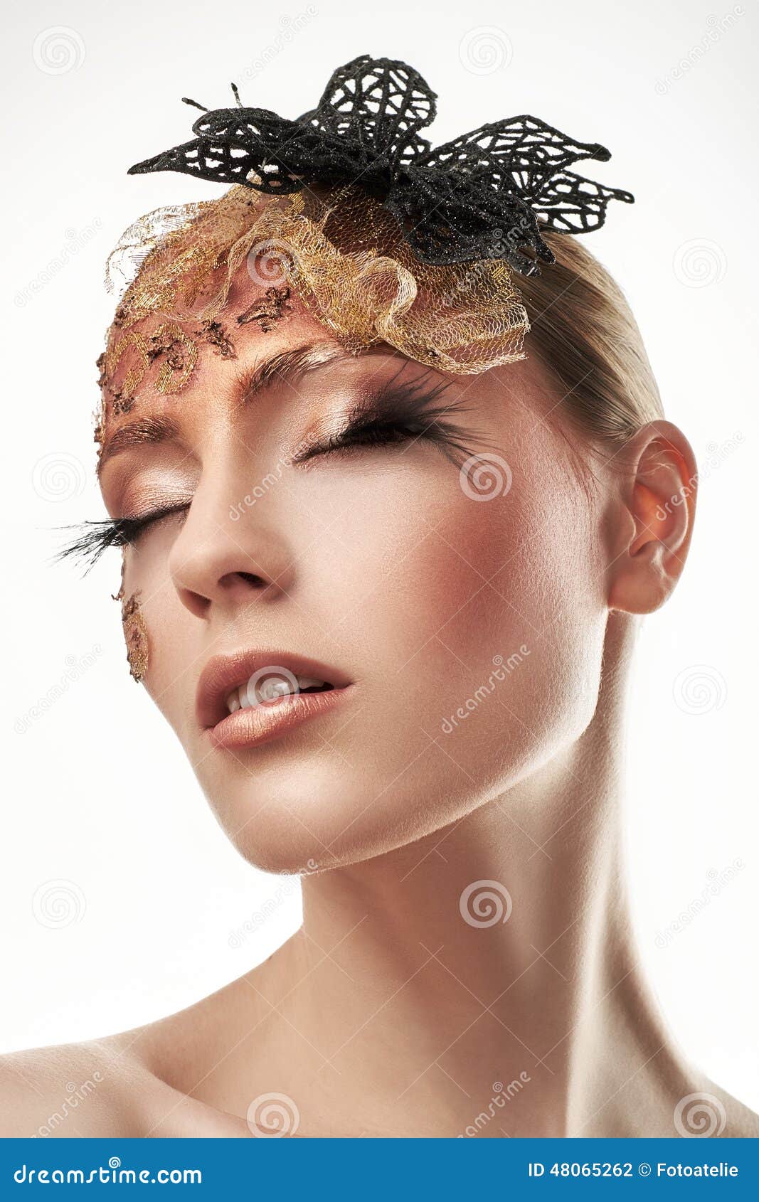 Creative Makeup. False Eyelashes. Beauty Portrait. Stock Photo - Image ...