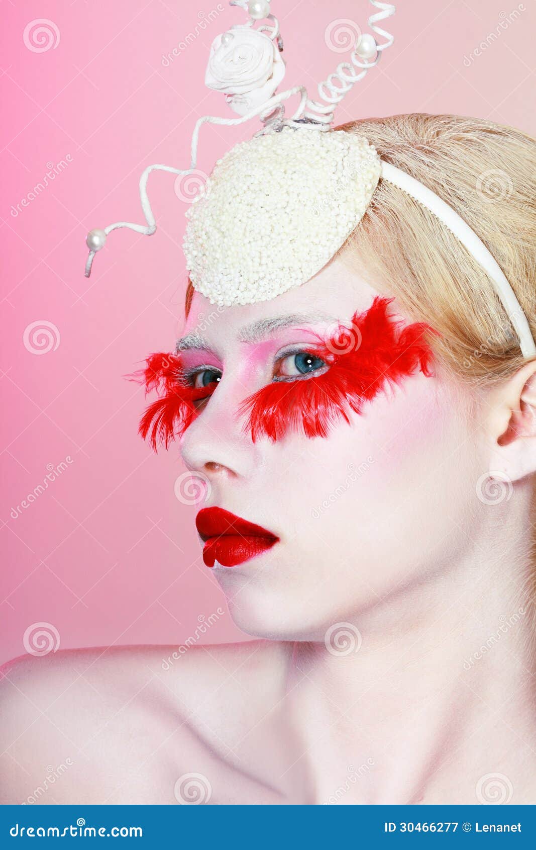 Creative Makeup False Red Eyelashes Stock Image - Image of fashion ...