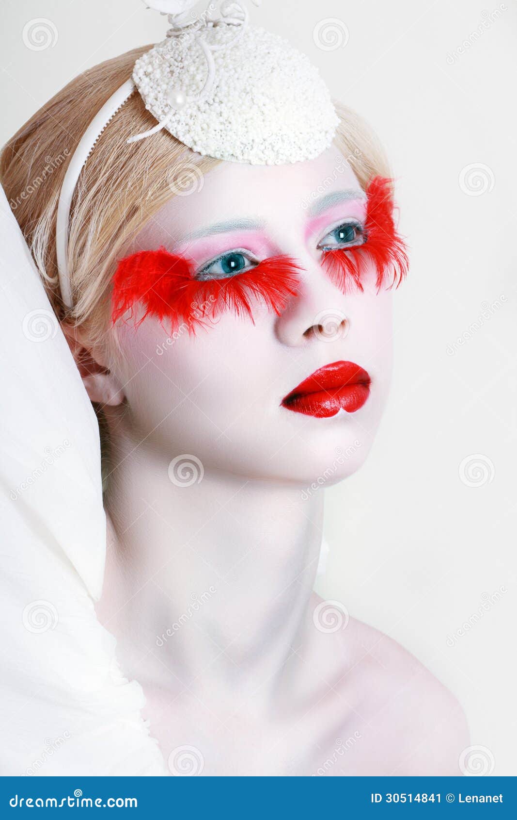 Creative Makeup False Red Eyelashes Stock Image - Image of female ...