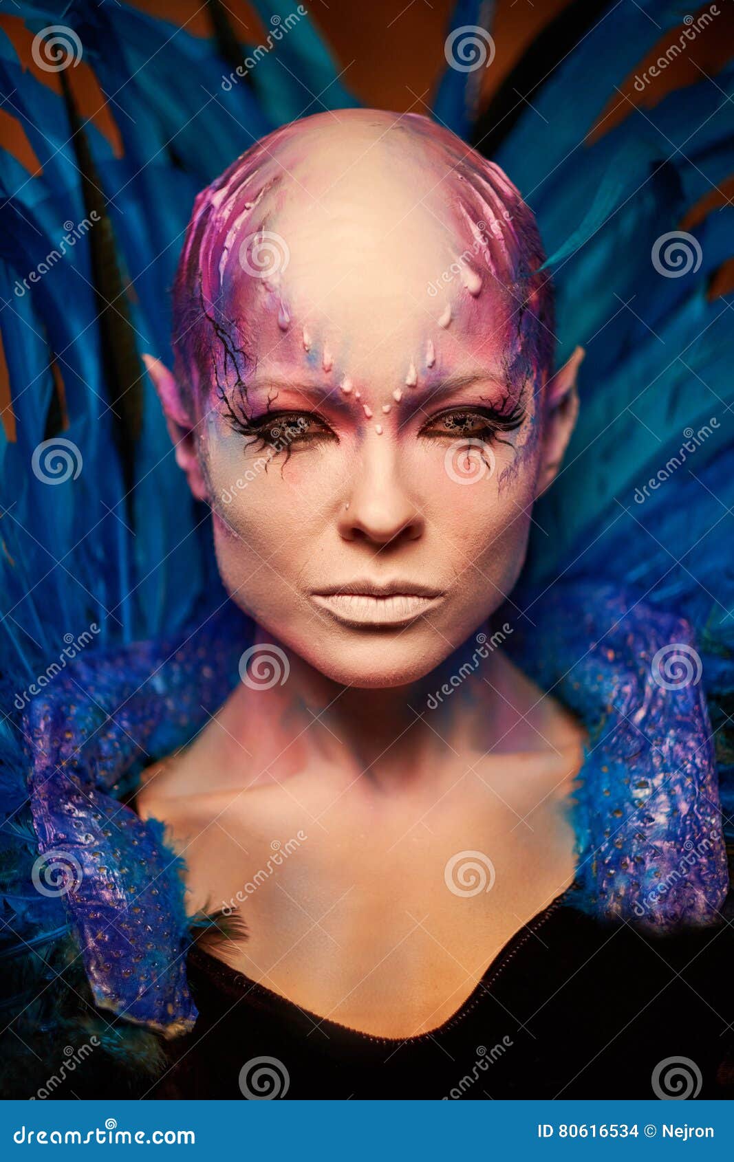 Creative Makeup. Woman from Space Concept. Stock Photo - Image of girl ...